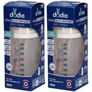 Dodie Flasche Sauger Multi-Perforiert Anti-Colic Rosa +3M 270 ML 2x1 St - Redcare Apotheke
