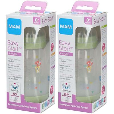 MAM Easy Start Anti-Colik Babyflasche 260ml mit MAM Silikonsauger 1, ab 0 Monate 2x1 St ...