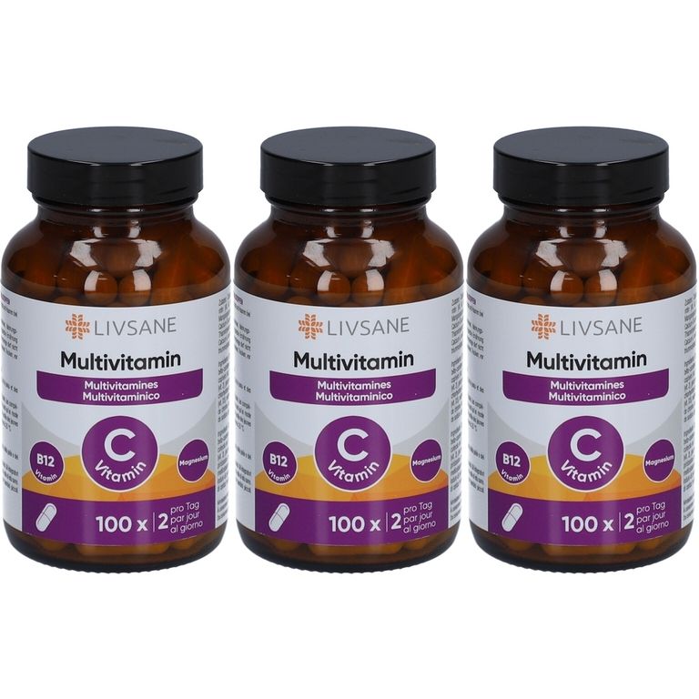LIVSANE Multivitamines - Vitamines C, B12 & magnésium 3x100 pc(s ...