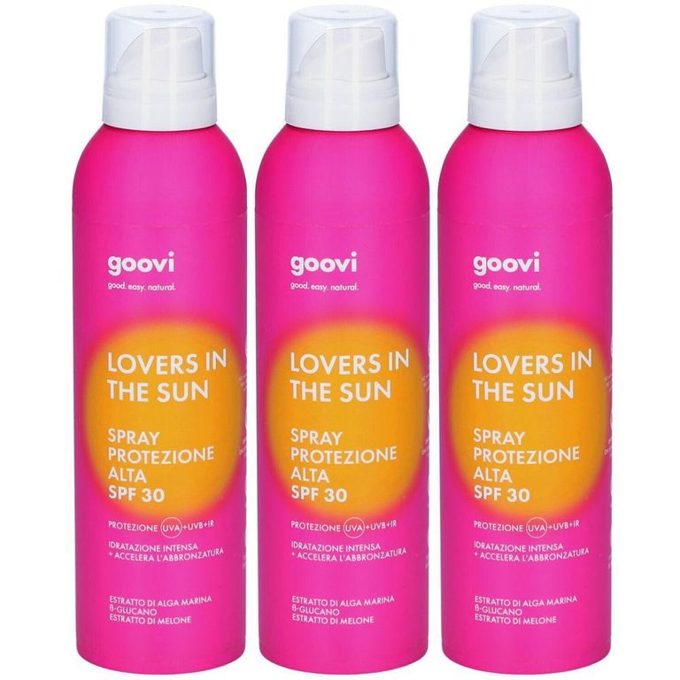 goovi Spray solaire corps SPF30 hydratant accélère bronzage 3x200 ml ...
