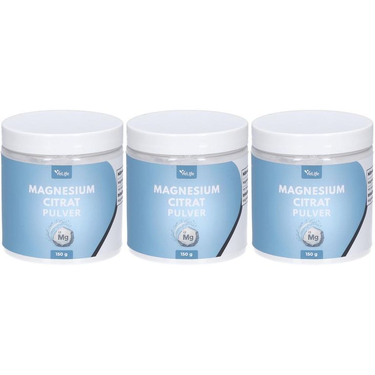 VeLife Poudre de citrate de magnésium 3x150 g - Redcare Apotheke