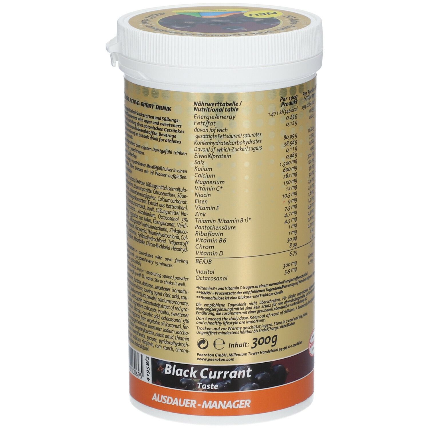 peeroton® ISO Active-Sport Drink Johannisbeere 300 g - Redcare Apotheke