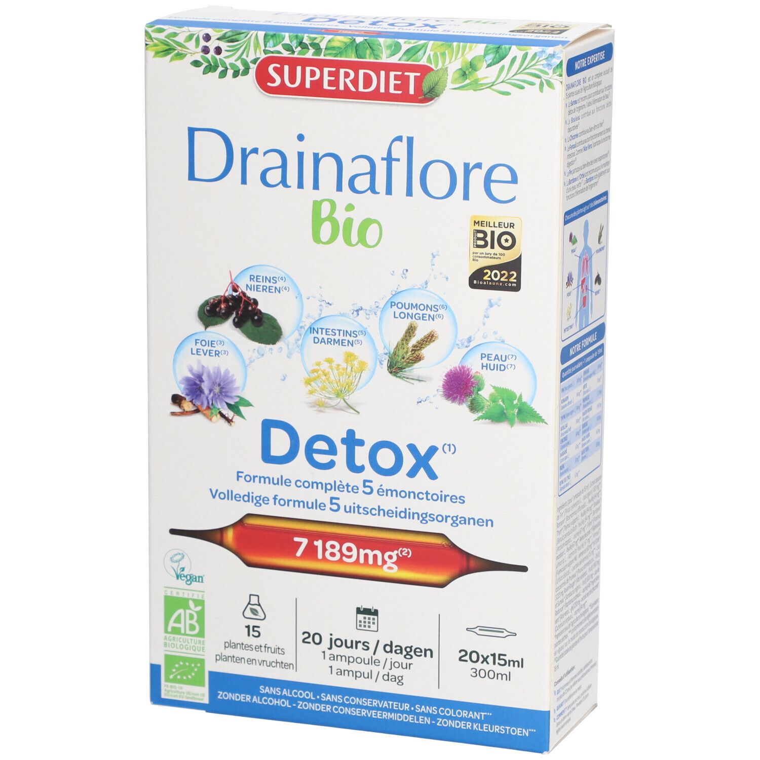 SUPER DIET Drainaflore BIO DETOX Ampullen 20x15 ml - Redcare Apotheke