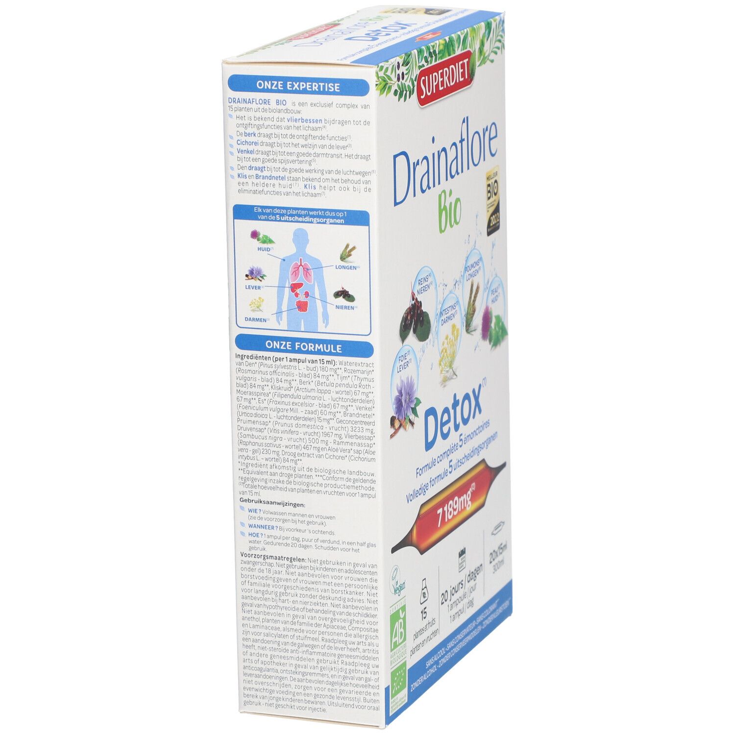SUPER DIET Drainaflore BIO DETOX Ampullen 20x15 ml - Redcare Apotheke