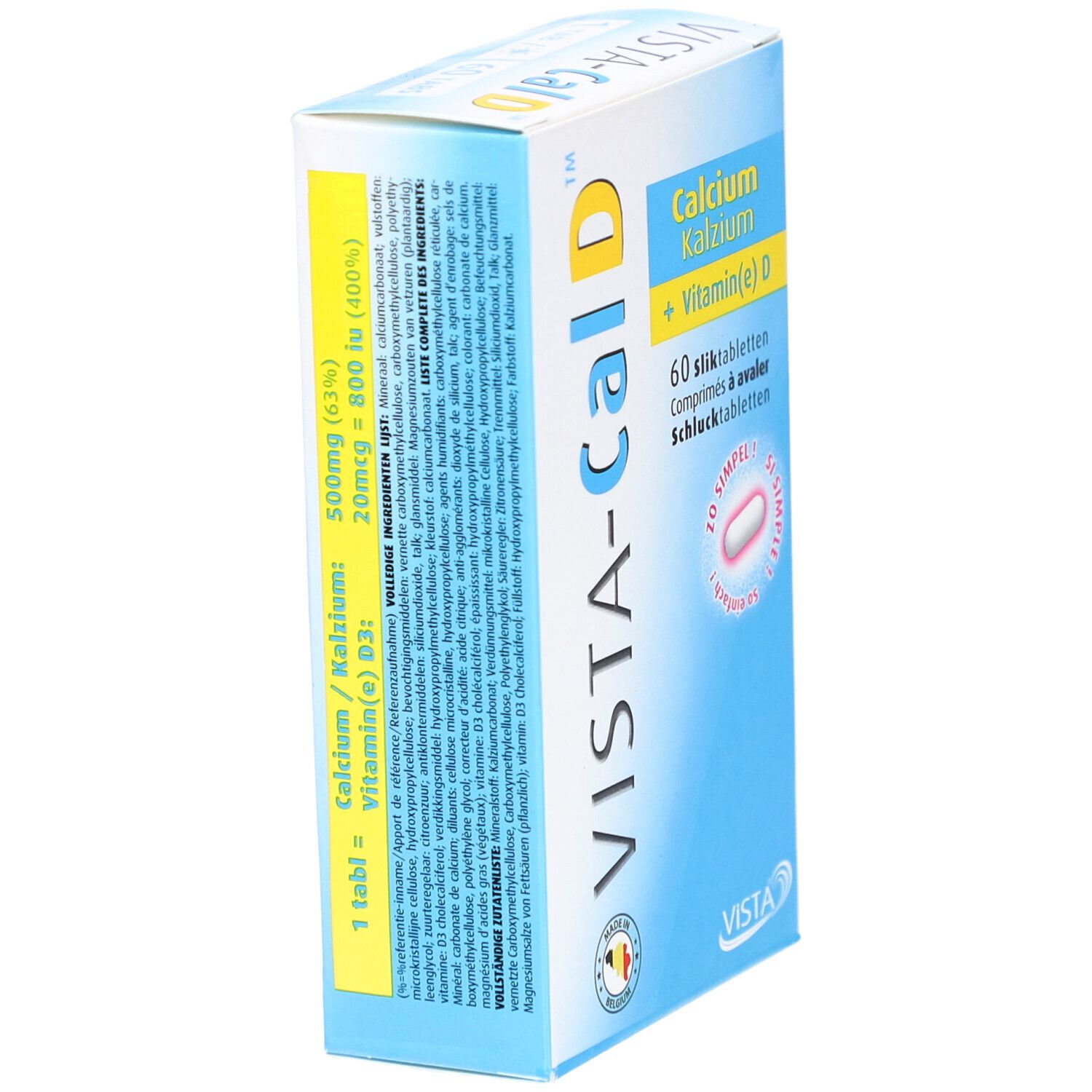 VISTA-CAL D™ 2in1 Calcium + Vitamin D 60 St - Redcare Apotheke
