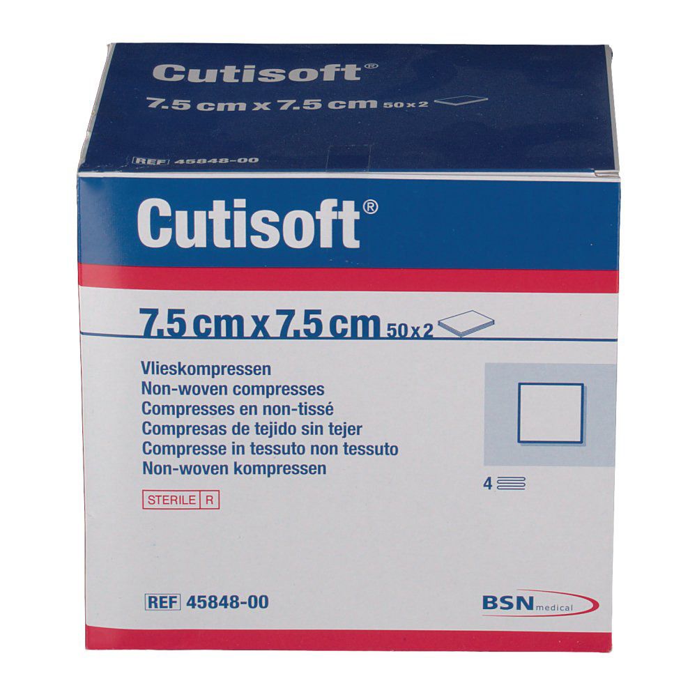 Cutisoft® Compresses en non-tissé Stériles 7,5 cm x 7,5 cm 100 pc(s ...