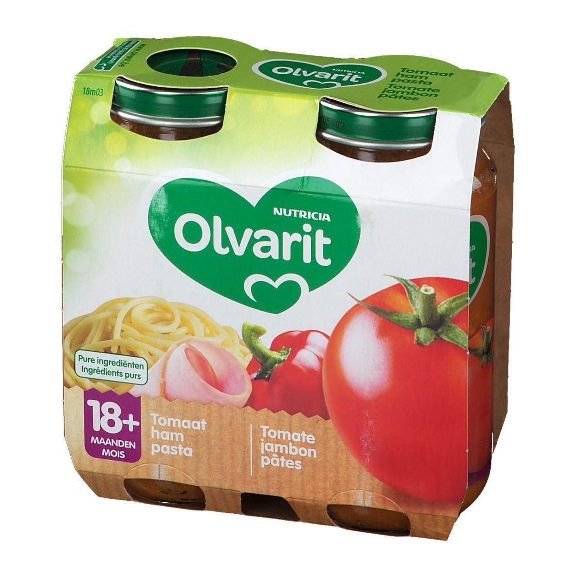 Olvarit Pâtes bolognaise 18+ mois 2x250 g - Redcare Apotheke