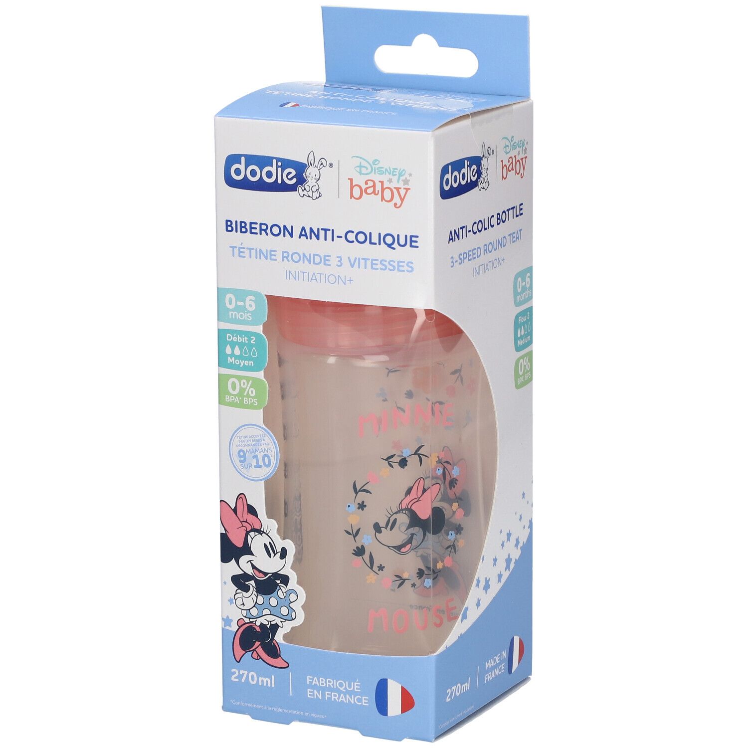 dodie® Babyflasche Initiation+ 270 ml Anti-Kolik Rundsauger 3-Gang ...