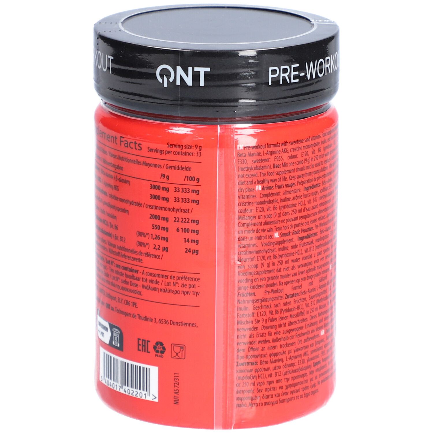 QNT PRE-WORKOUT Extra Concentrated Red Fruits 300g 300 g - Redcare Apotheke