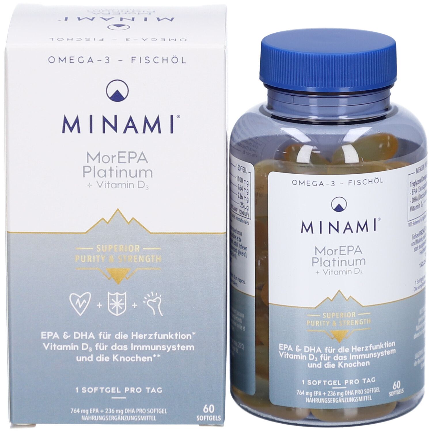 MINAMI MorEPA Platinum – Oméga-3 + Vitamine D₃ pour le cœur 60 pc(s ...
