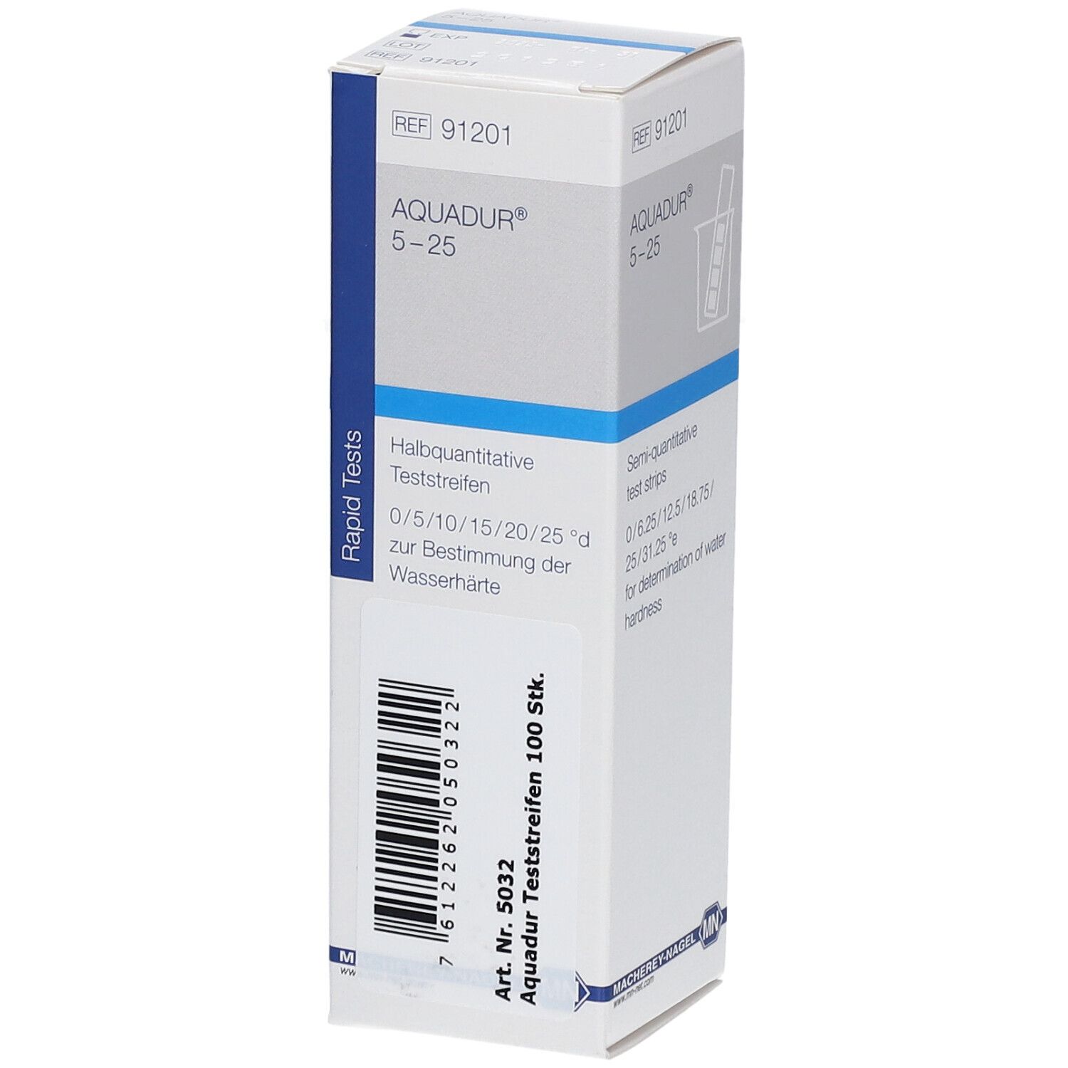 AQUADUR® 5-25 Languettes de test de dureté de l'eau 100 pc(s) - Redcare ...