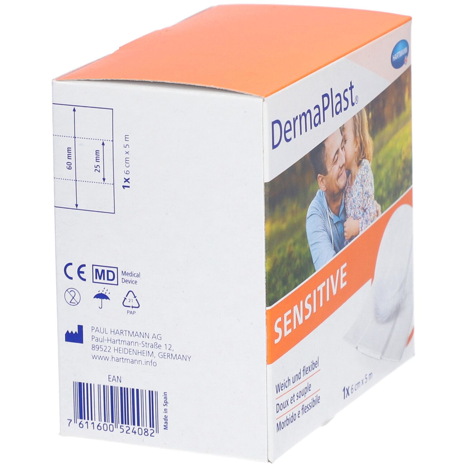 HARTMANN Dermaplast® Sensitive Dressings 6 cm x 5 m weiß 1 St - Redcare Apotheke