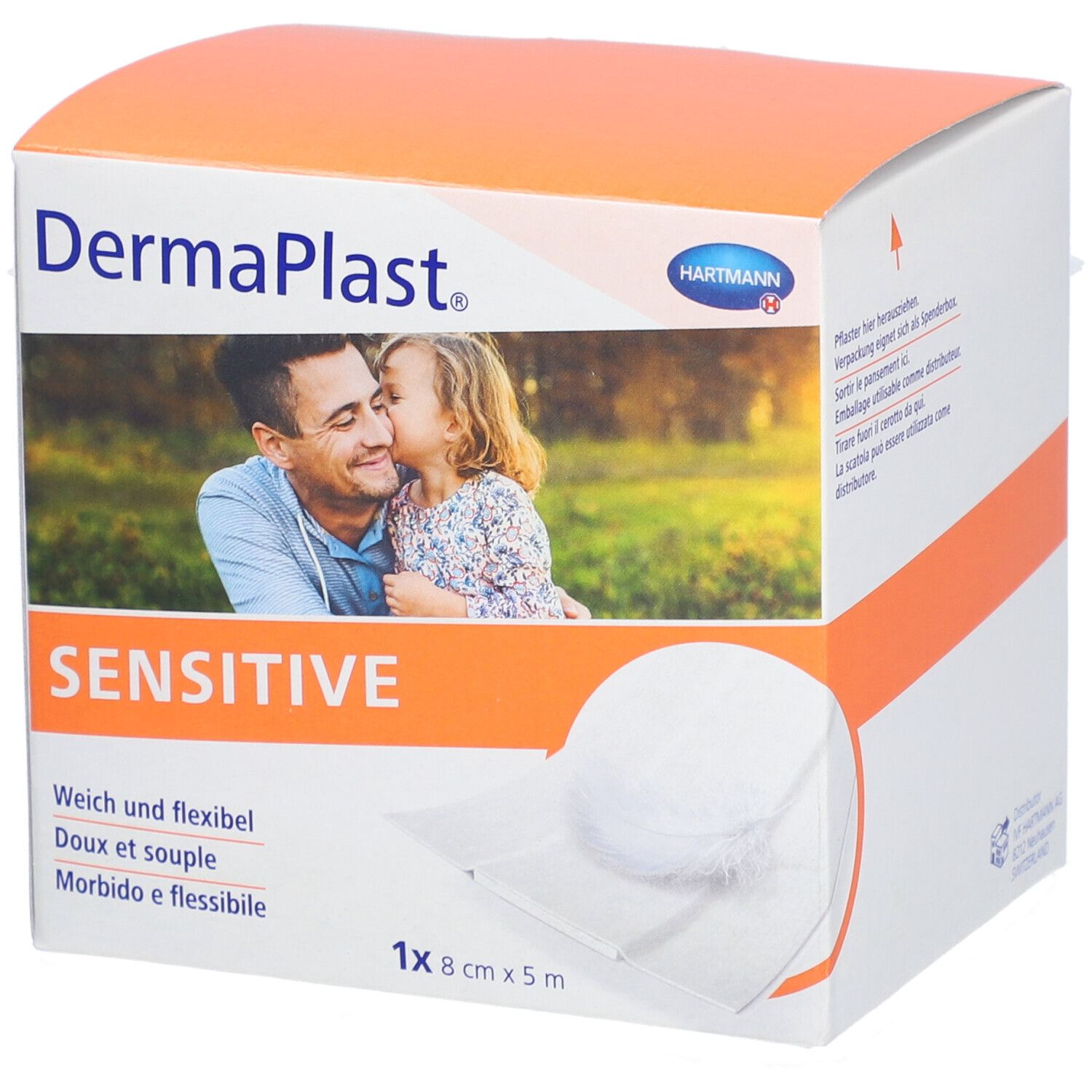 HARTMANN Dermaplast® Sensitive Pansements 8 cm x 5 m blanc 1 pc(s) - Redcare Apotheke