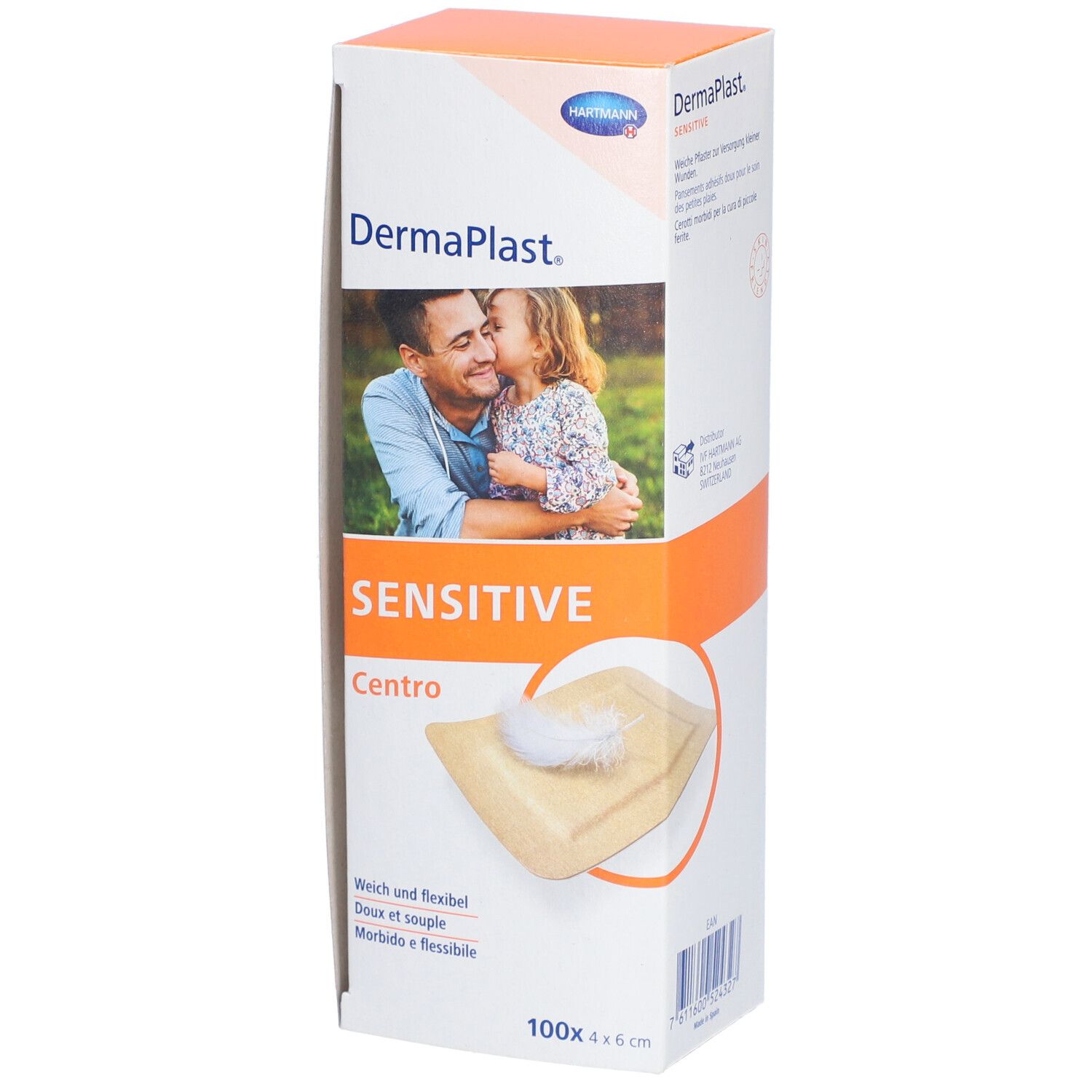 HARTMANN Dermaplast® Sensitive Centro Strip 4 x 6 cm couleur chair 100 ...