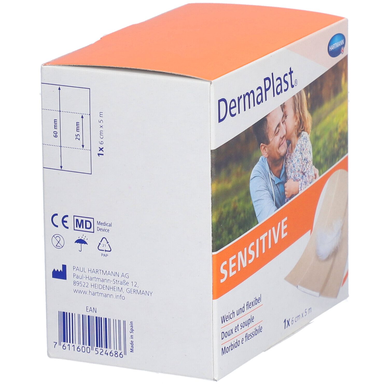 HARTMANN Dermaplast® Sensitive Dressings 6 cm x 5 m beige 1 St - Redcare Apotheke