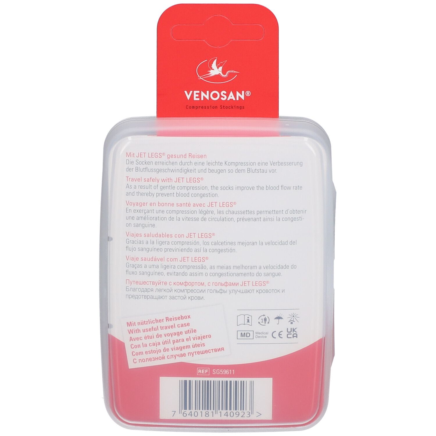 JET LEGS® Travel Socks 41-45 black 1 St - Redcare Apotheke