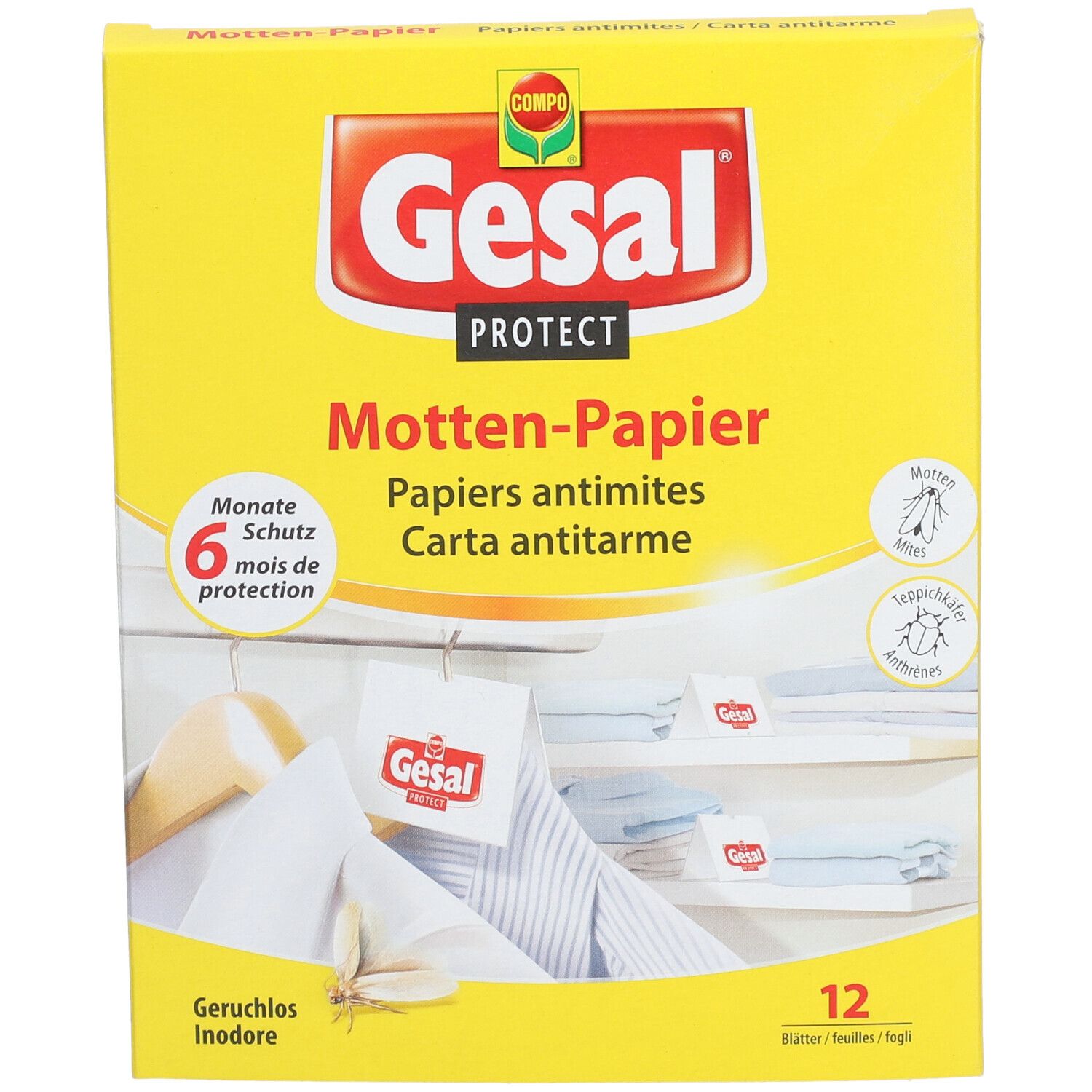 GESAL PROTECT Papier anti-mites 12 pc(s) - Redcare Apotheke