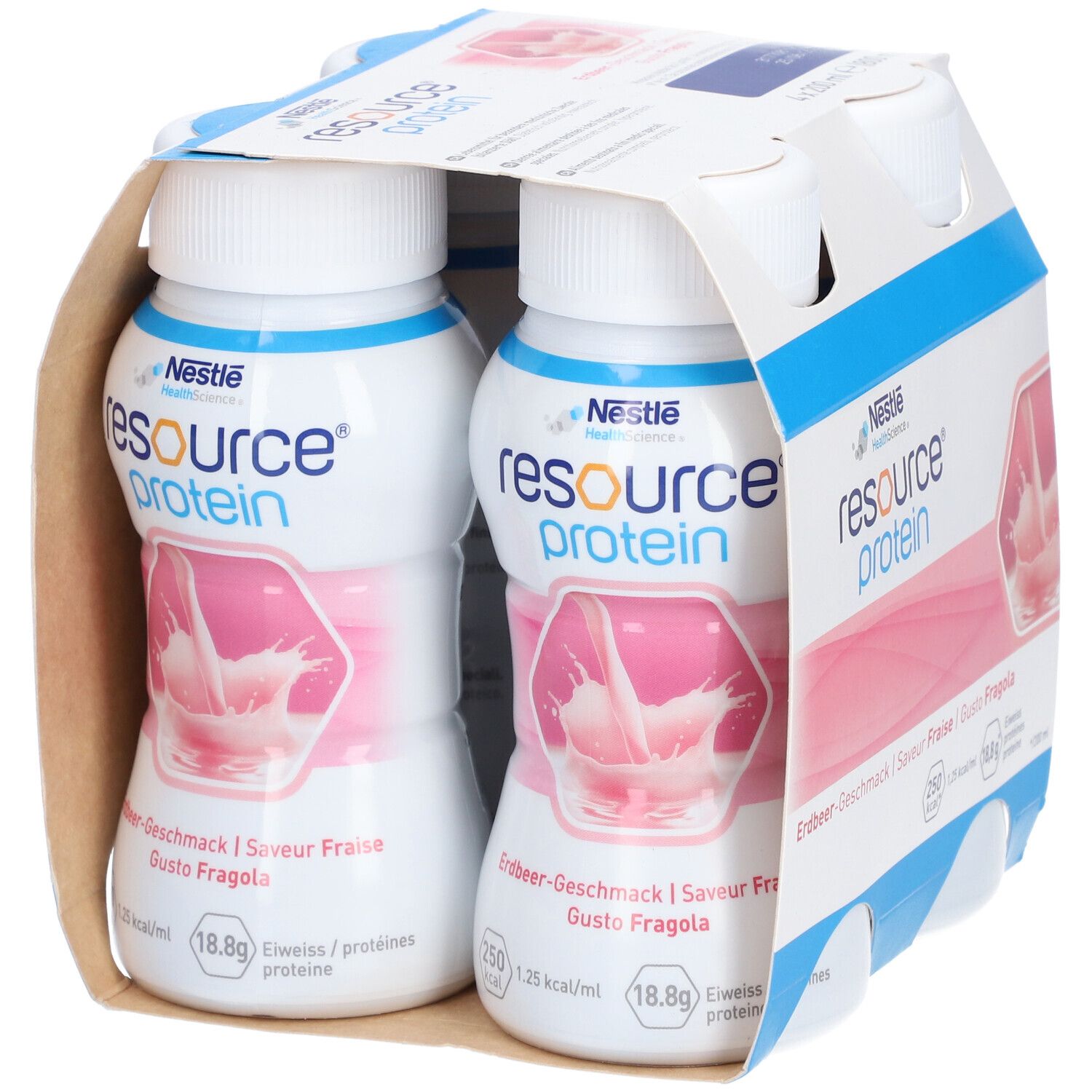 NESTLE RESOURCE® Protein-Drink Erdbeere 4x200 ml - Redcare Apotheke