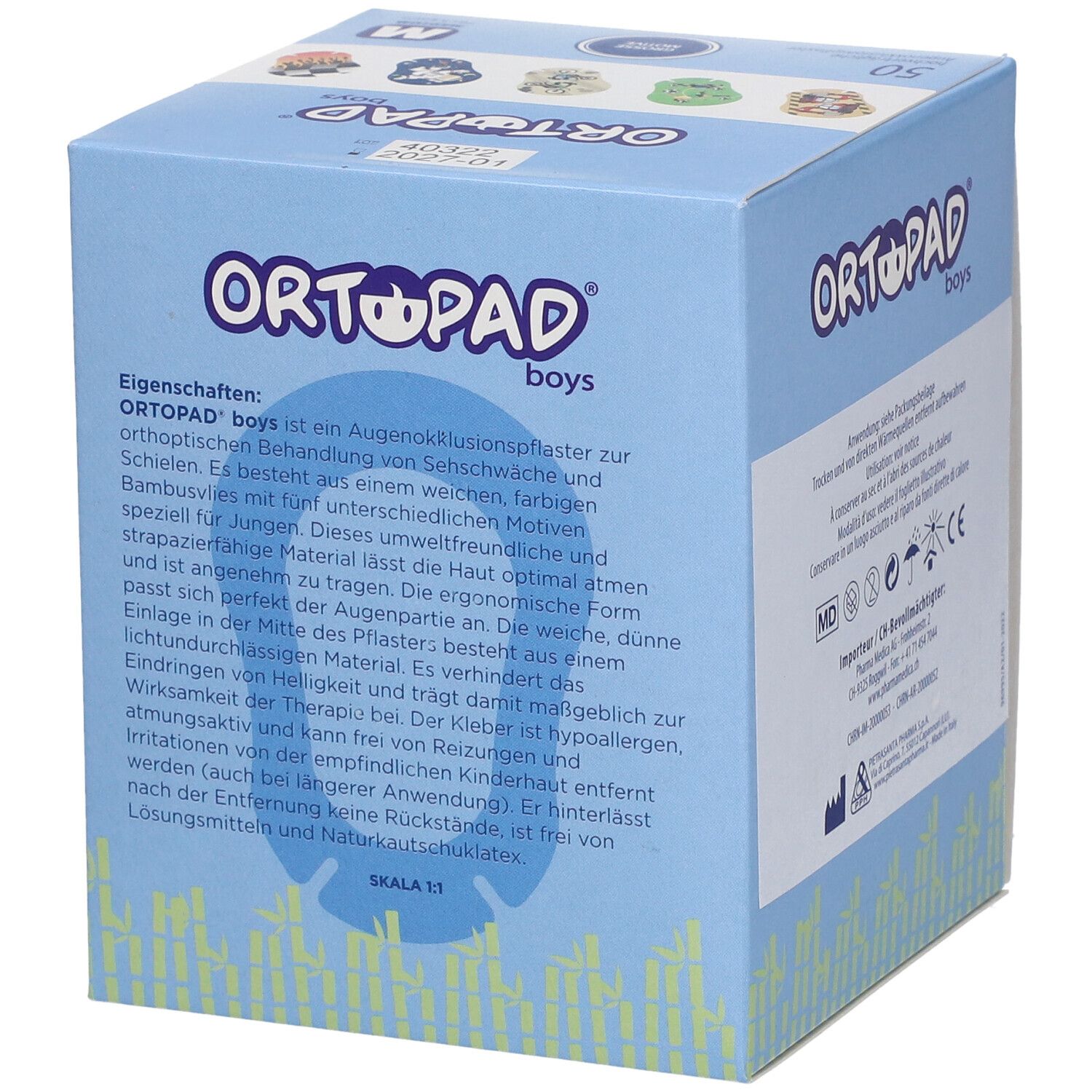 ORTHOPAD Okklusionspflaster Medium Boys 2-4 Jahre 50 St - Redcare Apotheke