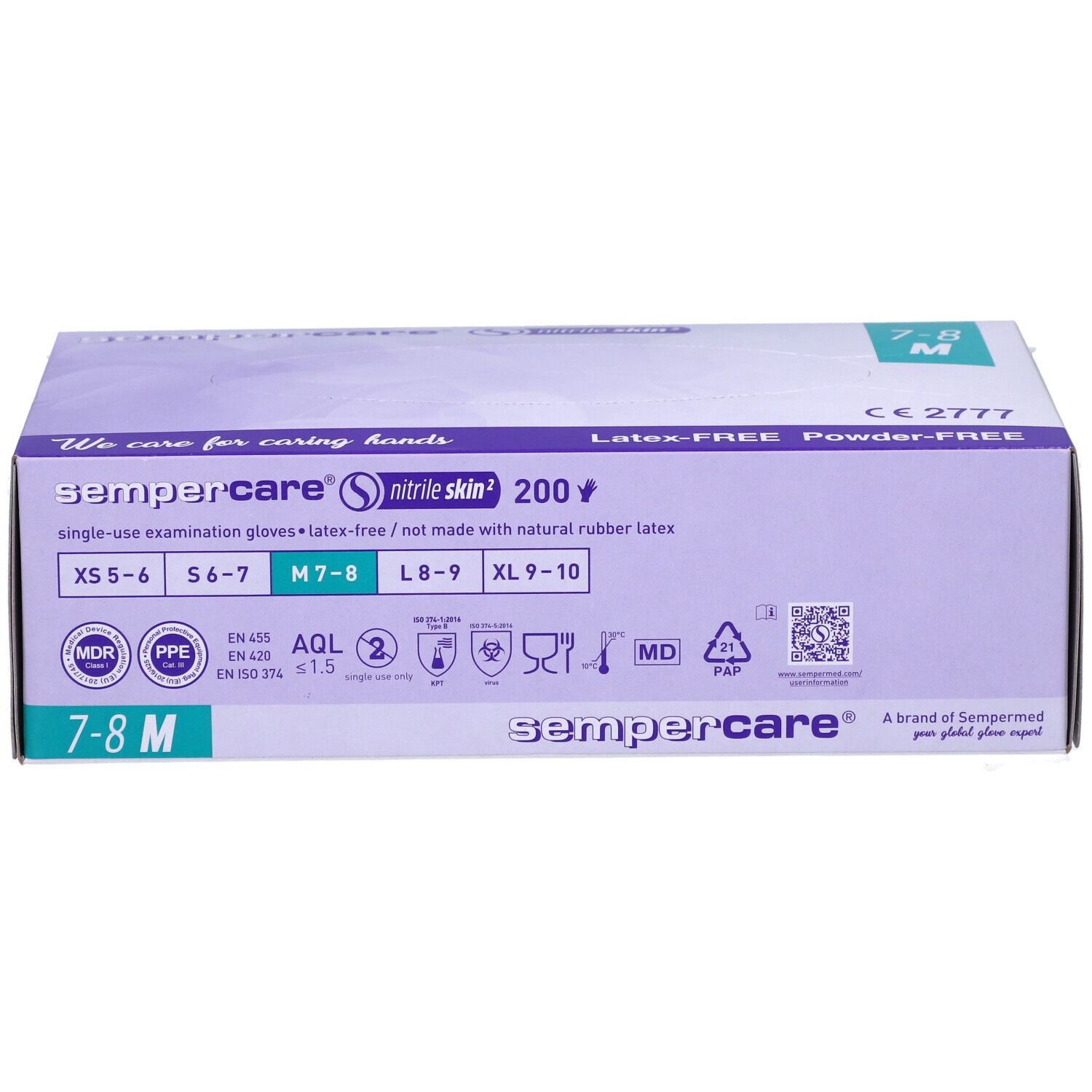 SEMPERCARE® Nitrile Skin Gants en latex taille M 7-8 200 pc(s) - Redcare Apotheke