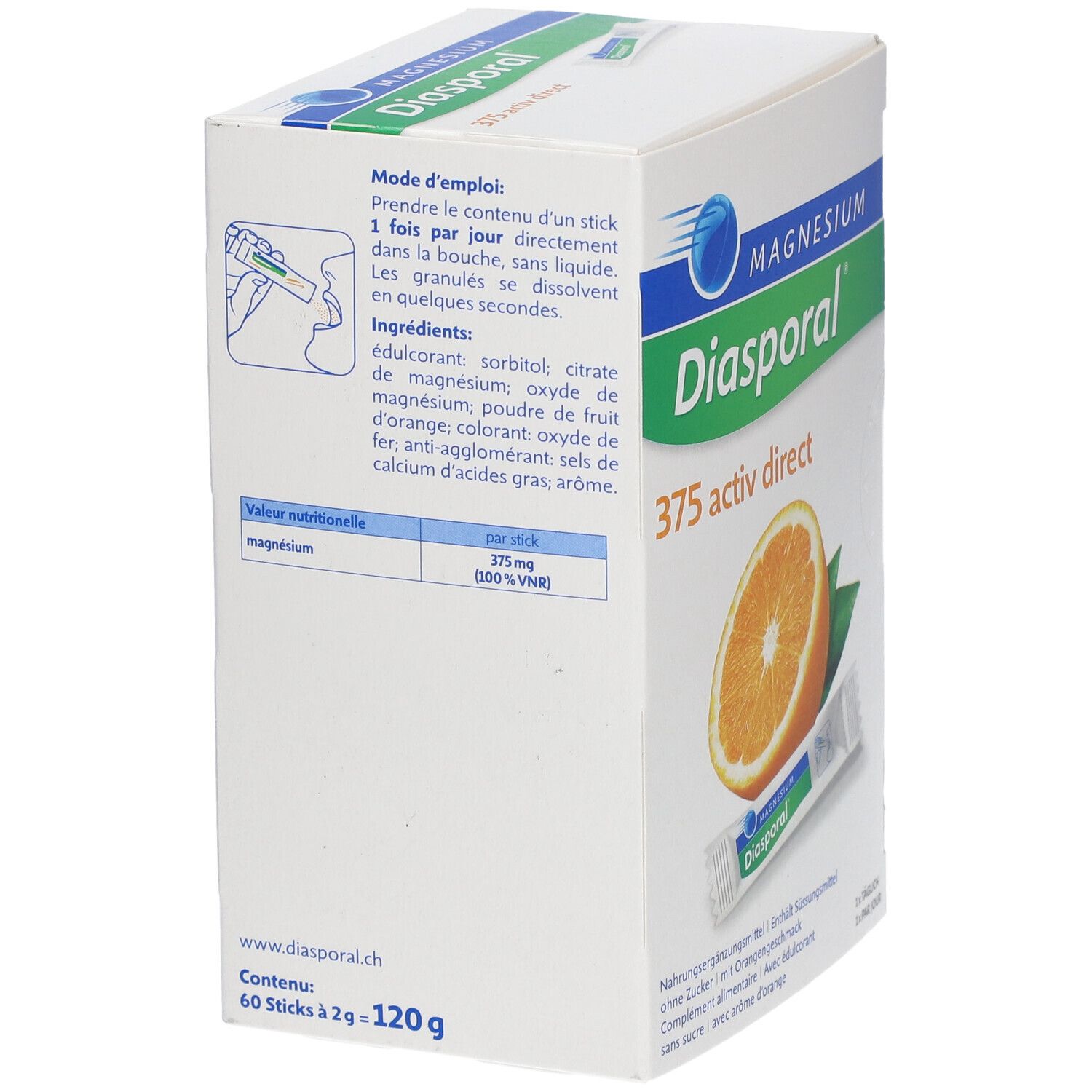 Magnesium Diasporal 375 activ direct 60 St - Redcare Apotheke