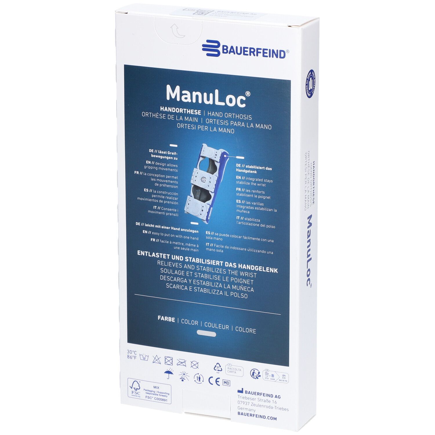 BAUERFEIND Manuloc® Orthèse poignet-main stabilisatrice taille 3 1 pc(s ...