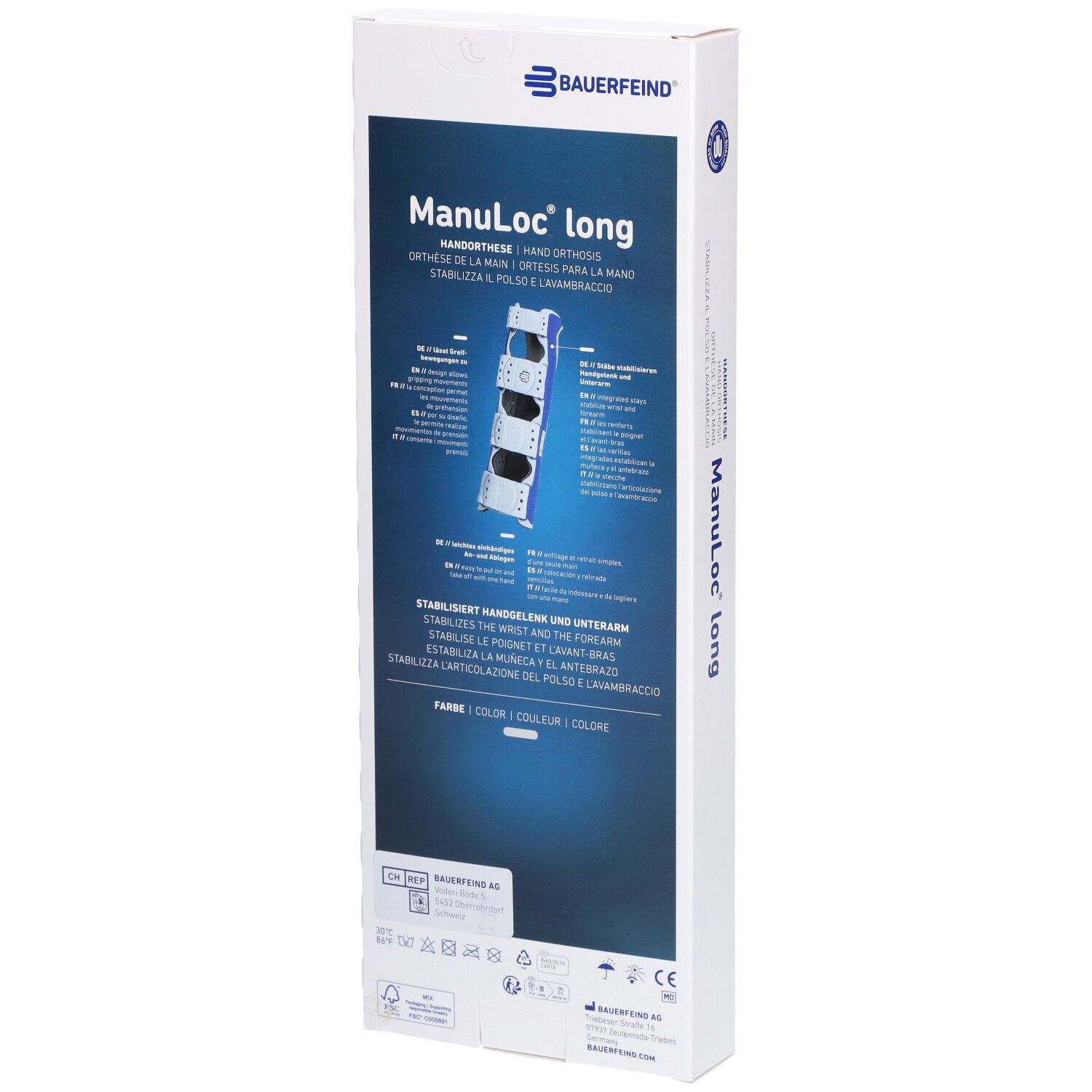 BAUERFEIND Manuloc® Long Orthese Handgelenk-Hand beidhändig Größe 1 1 ...