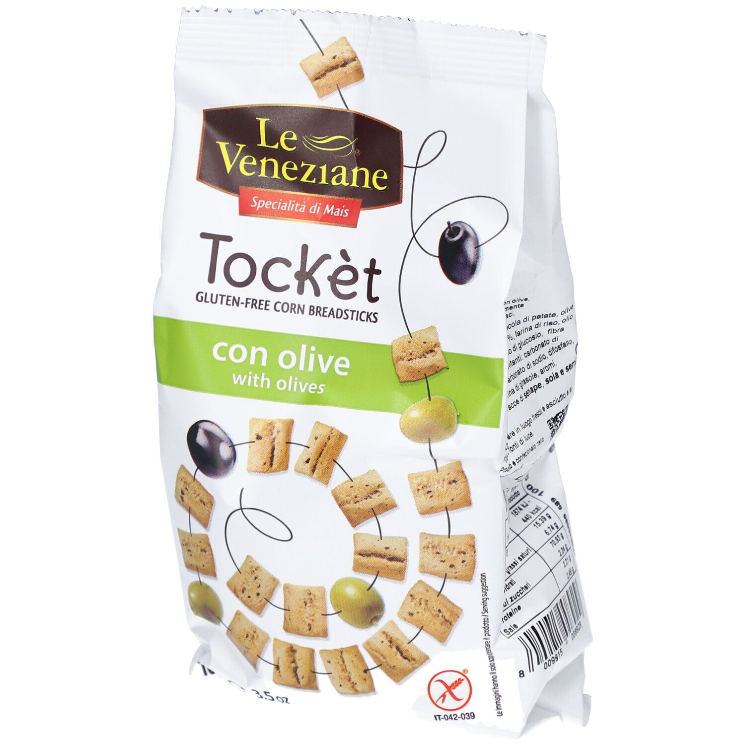 Le Veneziane Tockèt Sans Gluten aux Olives 100 g - Redcare Apotheke