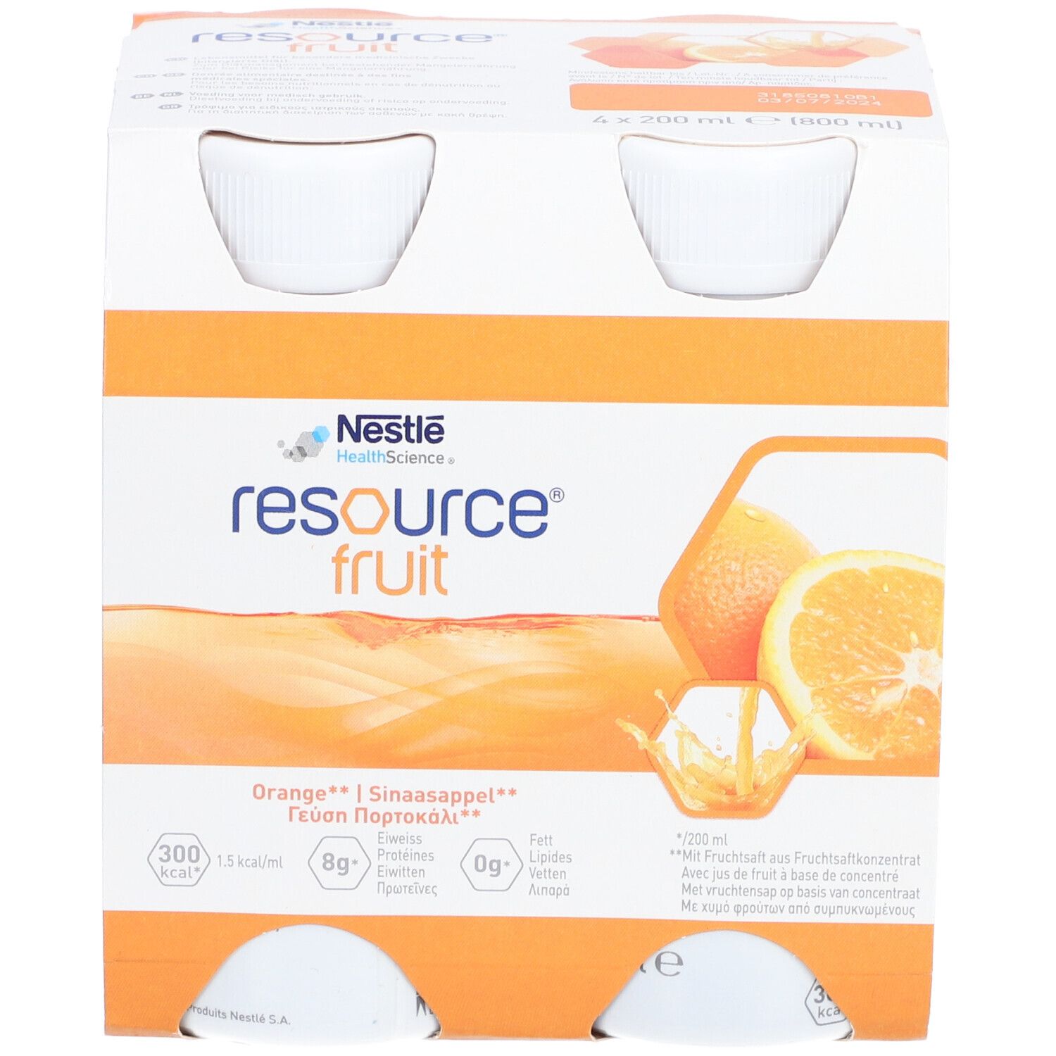 NESTLE RESOURCE® Frucht Orange 4x200 ml - Redcare Apotheke
