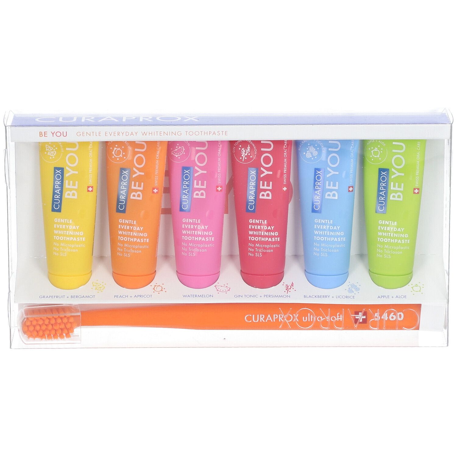 CURAPROX Be you Set aus 6 Zahnpasten und einer Zahnbürste 1 St ...