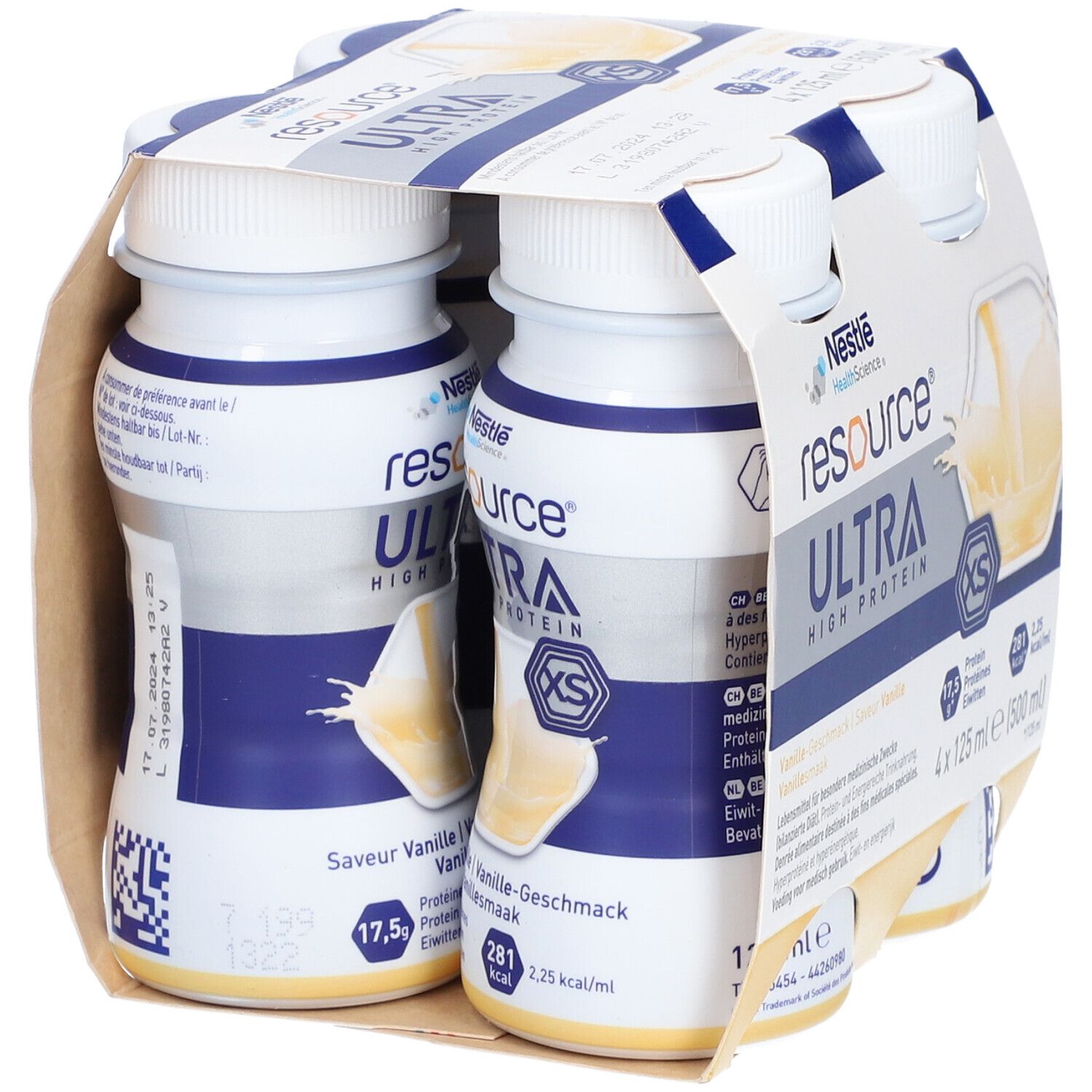 NESTLE RESOURCE® Ultra High Protein XS Vanille 4x125 ml - Redcare Apotheke