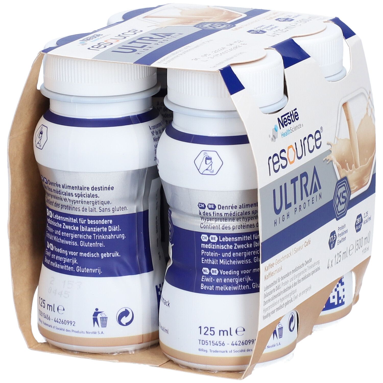 NESTLE RESOURCE® Ultra High Protein XS Kaffee 4x125 ml - Redcare Apotheke