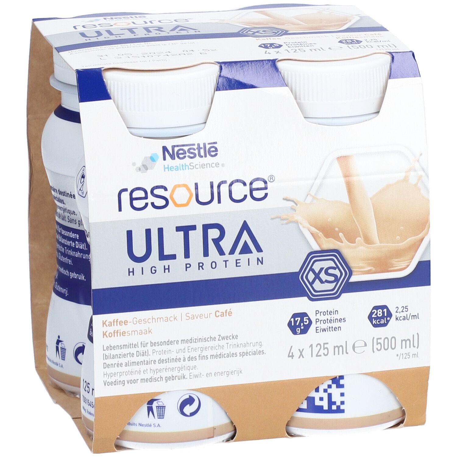 NESTLE RESOURCE® Ultra High Protein XS Kaffee 4x125 ml - Redcare Apotheke