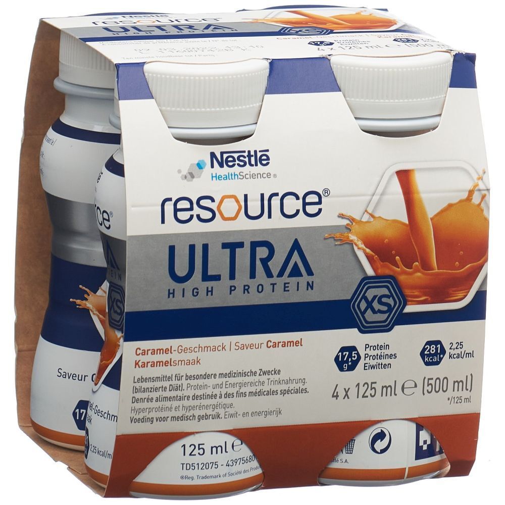 NESTLE RESOURCE® Ultra High Protein XS Karamell 4x125 ml - Redcare Apotheke