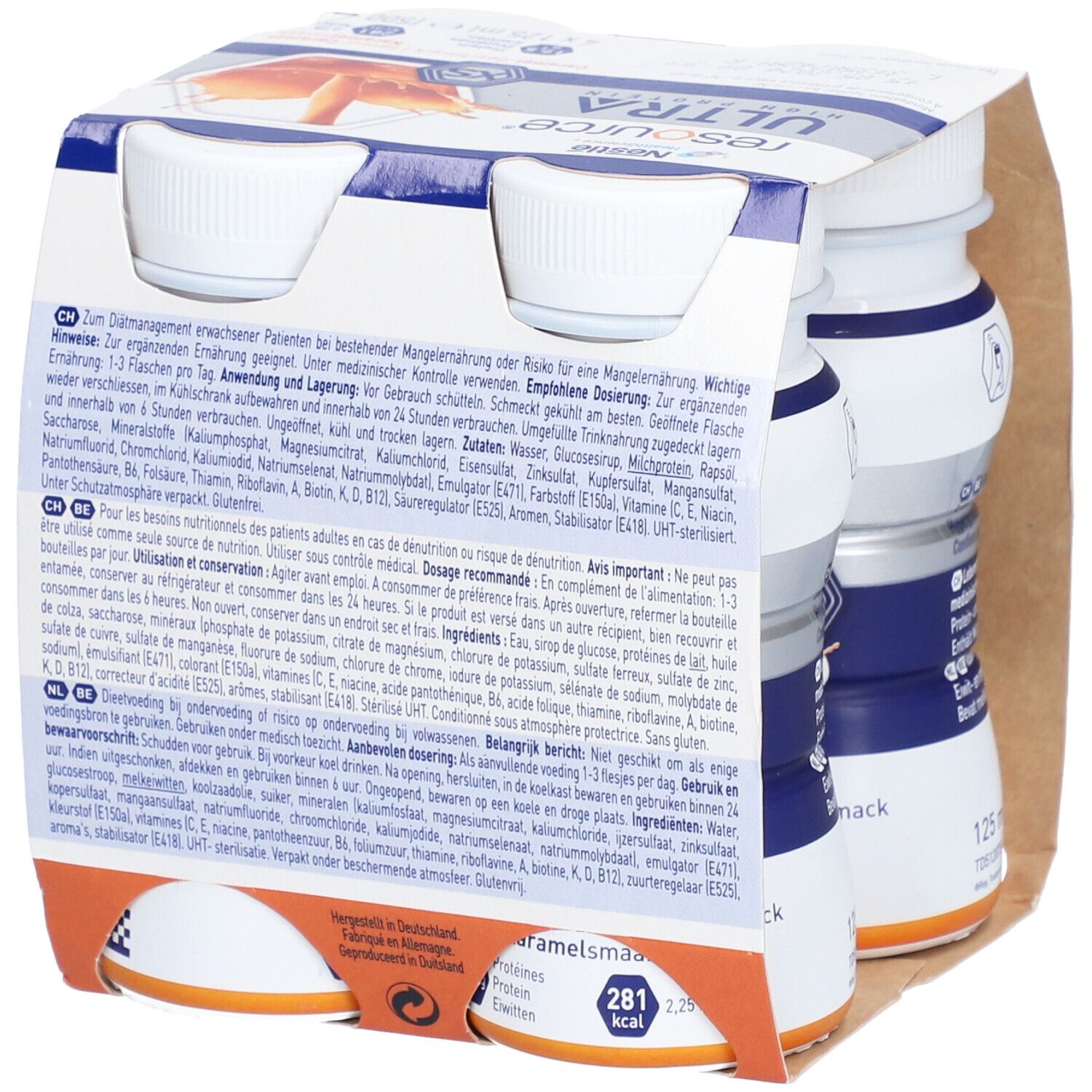 NESTLE RESOURCE® Ultra High Protein XS Karamell 4x125 ml - Redcare Apotheke