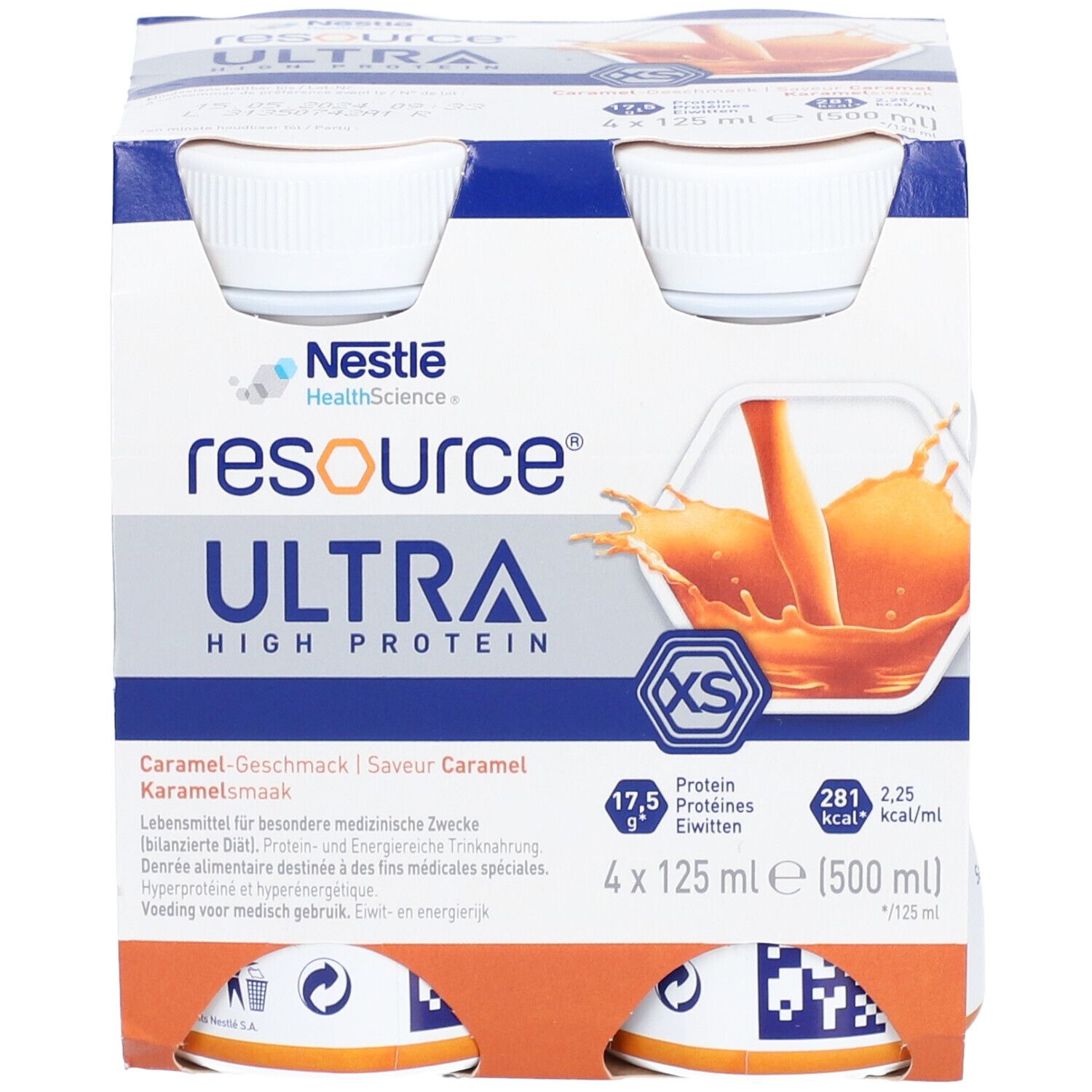NESTLE RESOURCE® Ultra High Protein XS Karamell 4x125 ml - Redcare Apotheke