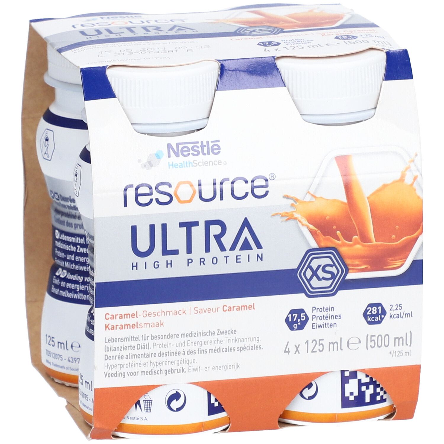 NESTLE RESOURCE® Ultra High Protein XS Karamell 4x125 ml - Redcare Apotheke