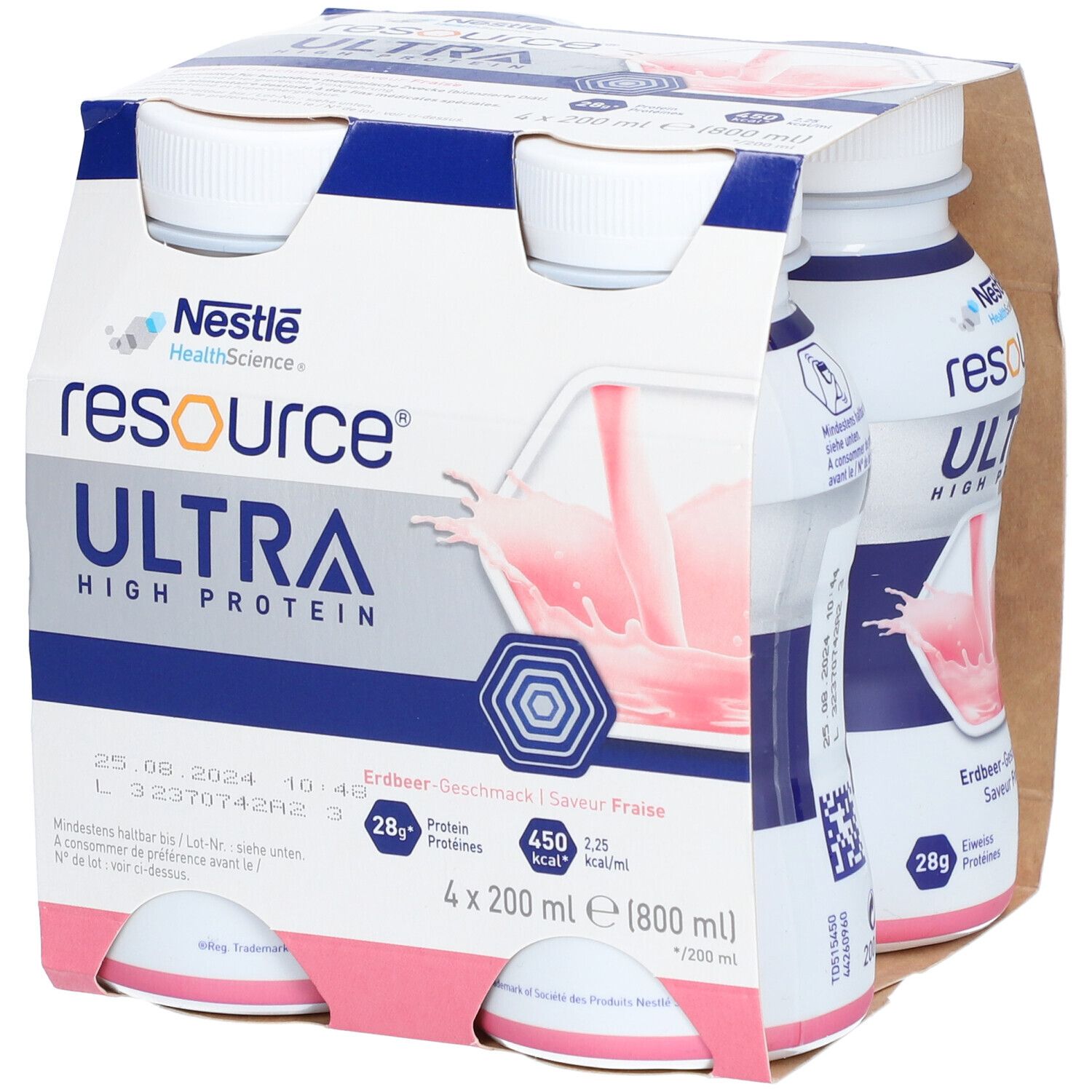 NESTLE RESOURCE® Ultra High Protein Erdbeer-Drink 4x200 ml - Redcare ...