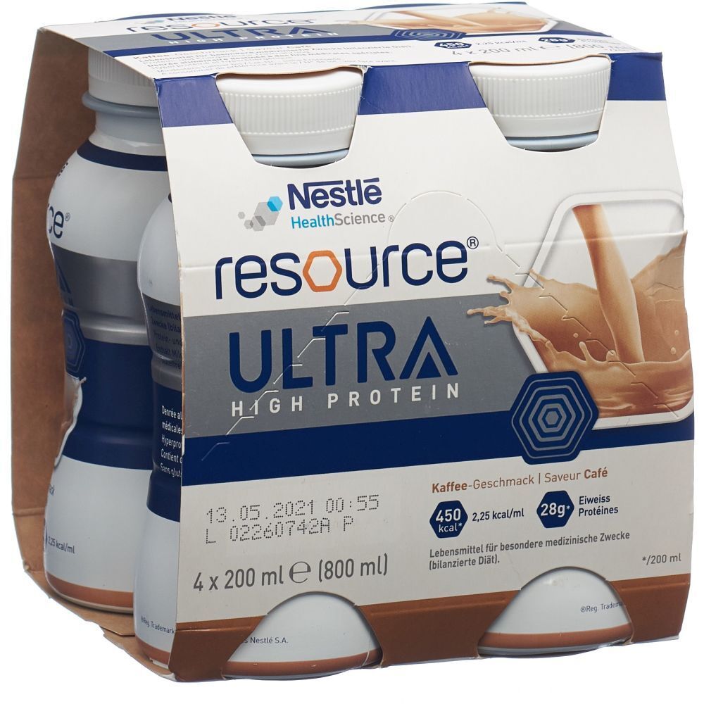 NESTLE RESOURCE® Boisson Ultra High Protein Café 4x200 ml - Redcare ...