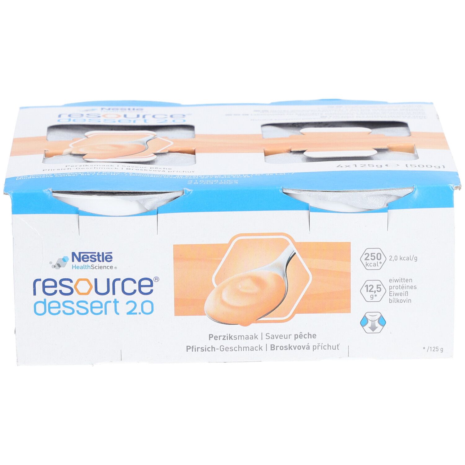 NESTLE RESOURCE® Dessert 2.0 Pfirsich 4x125 g - Redcare Apotheke