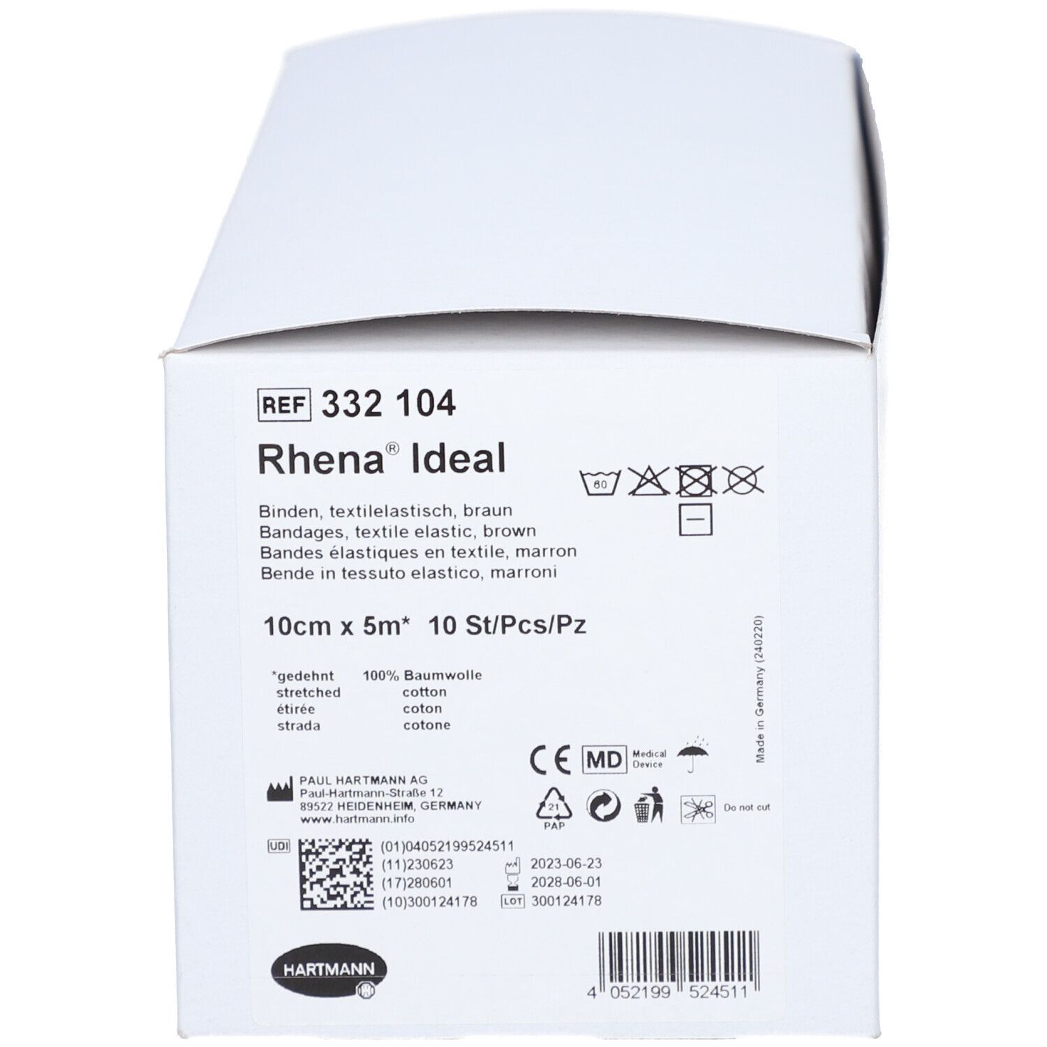 HARTMANN Rhena® Ideal Fixierband 10 cm x 5 m braun 10 St - Redcare Apotheke