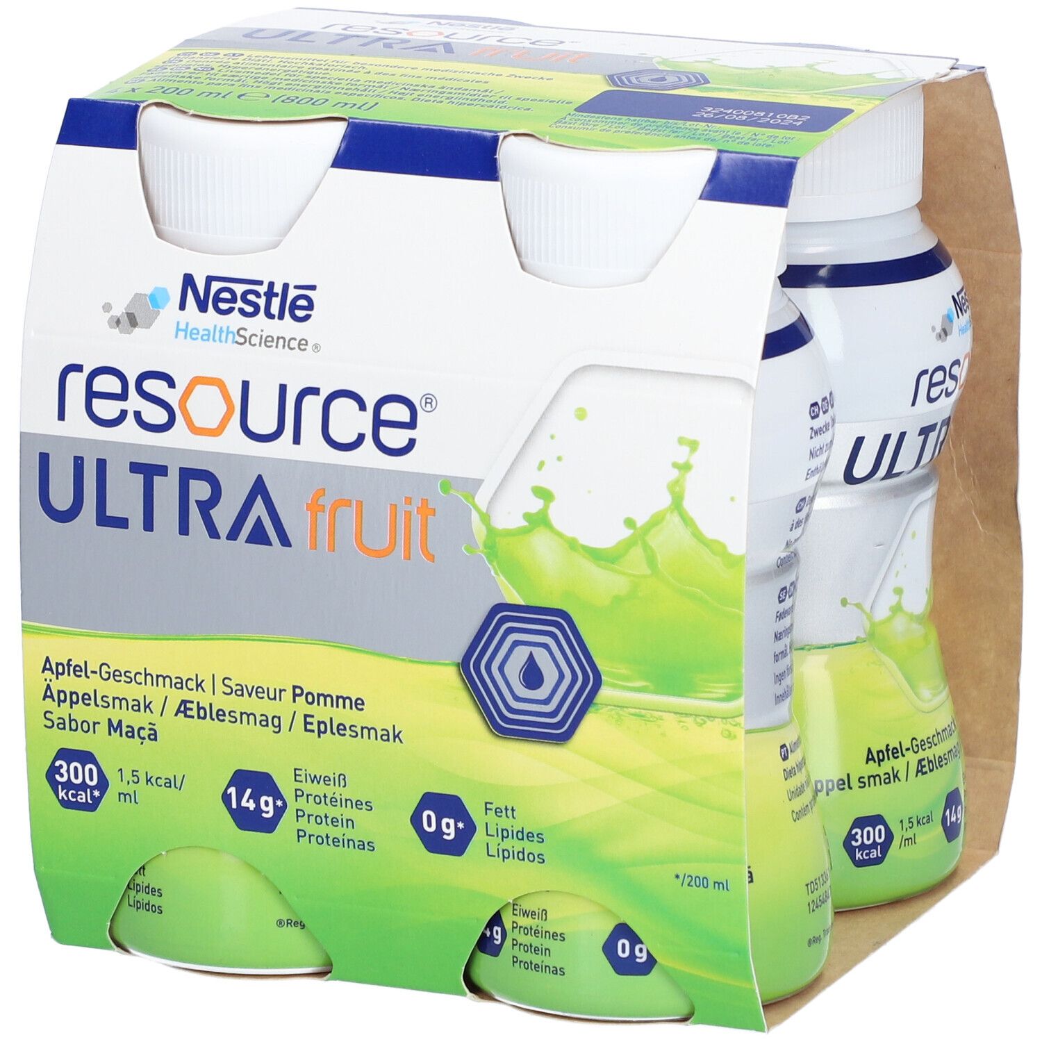 RESOURCE® ULTRA fruit Apfel 4x200 ml - Redcare Apotheke