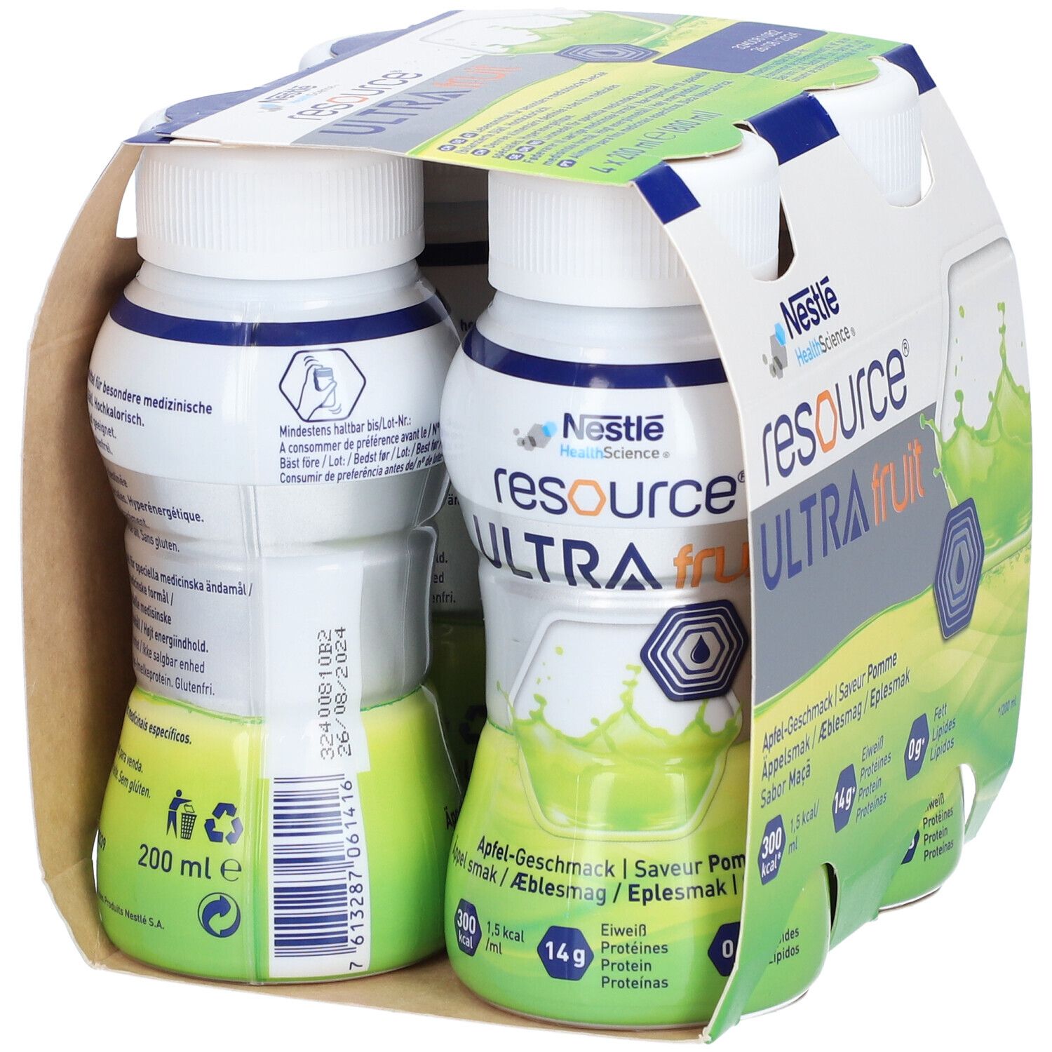 RESOURCE® ULTRA fruit Apfel 4x200 ml - Redcare Apotheke