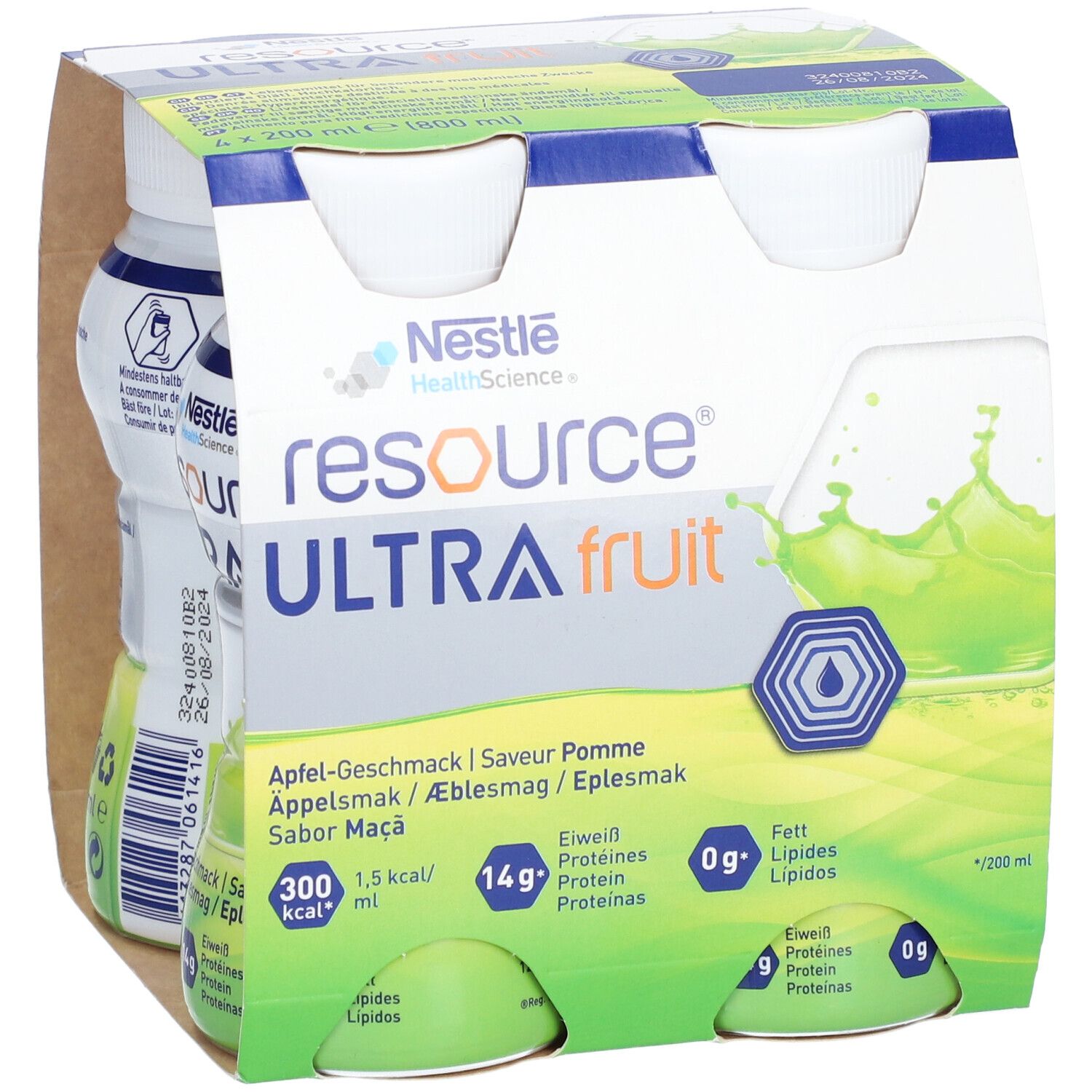 RESOURCE® ULTRA fruit Apfel 4x200 ml - Redcare Apotheke