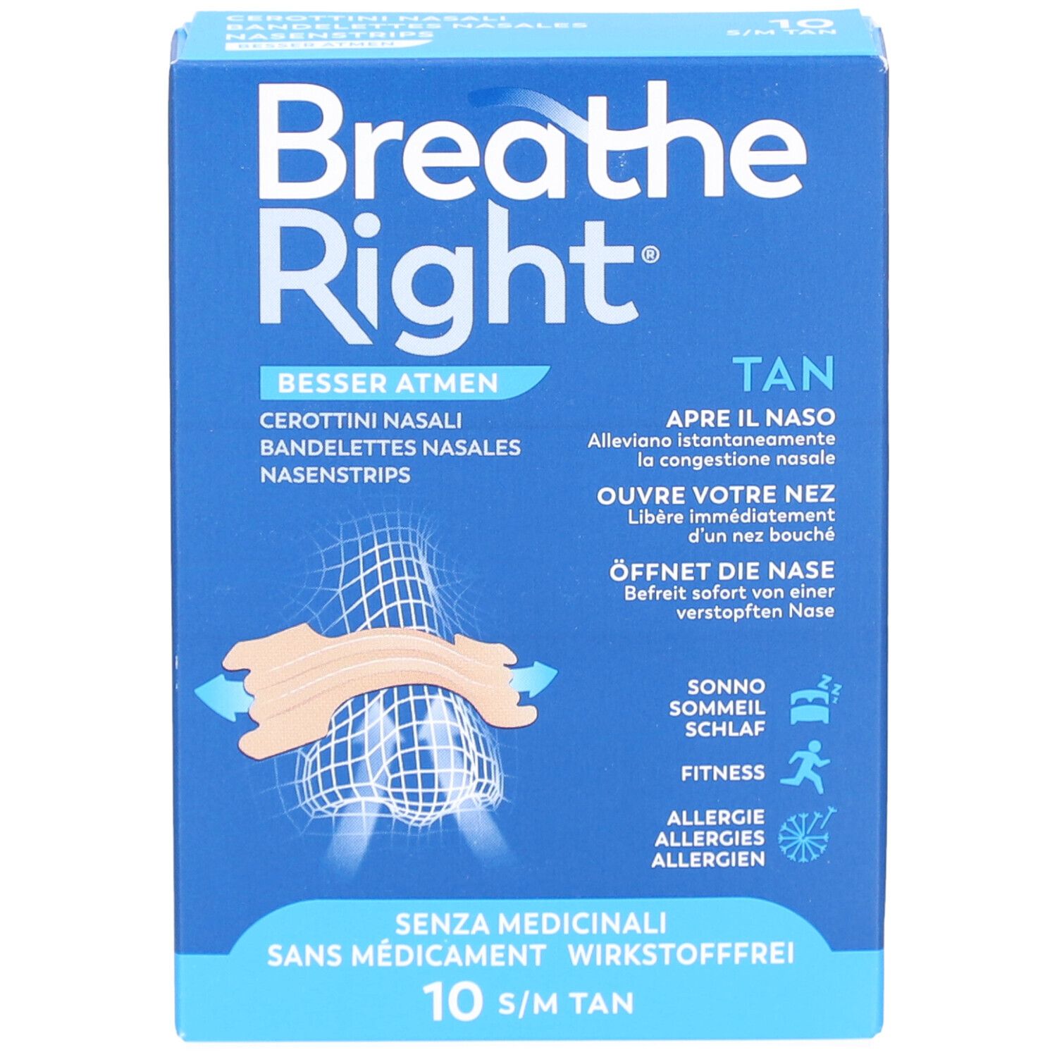 Besser Atmen Breathe Right Nasenpflaster Beige Normal 10 St - Redcare ...
