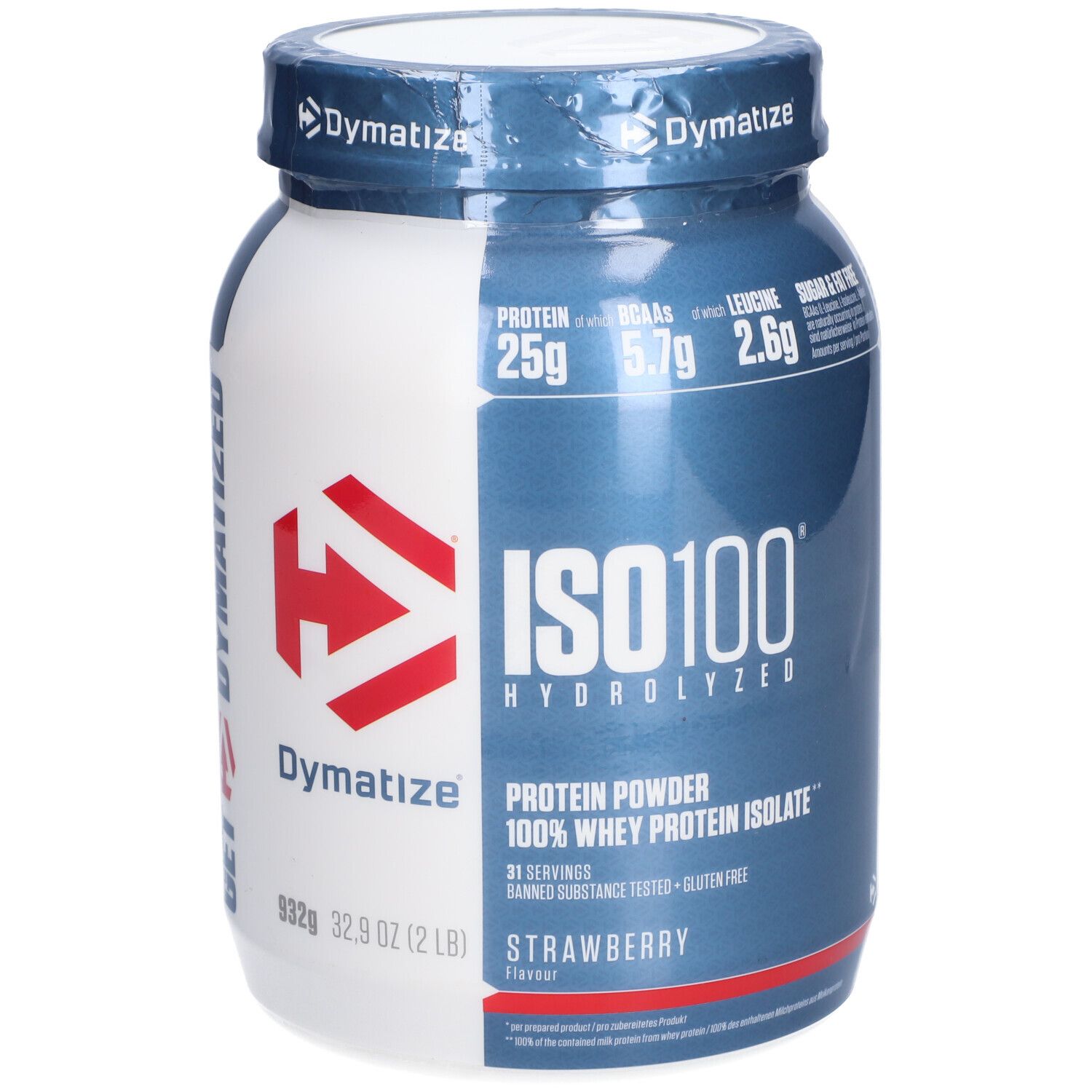 Dymatize® ISO100 STRAWBERRY 932 g - Redcare Apotheke