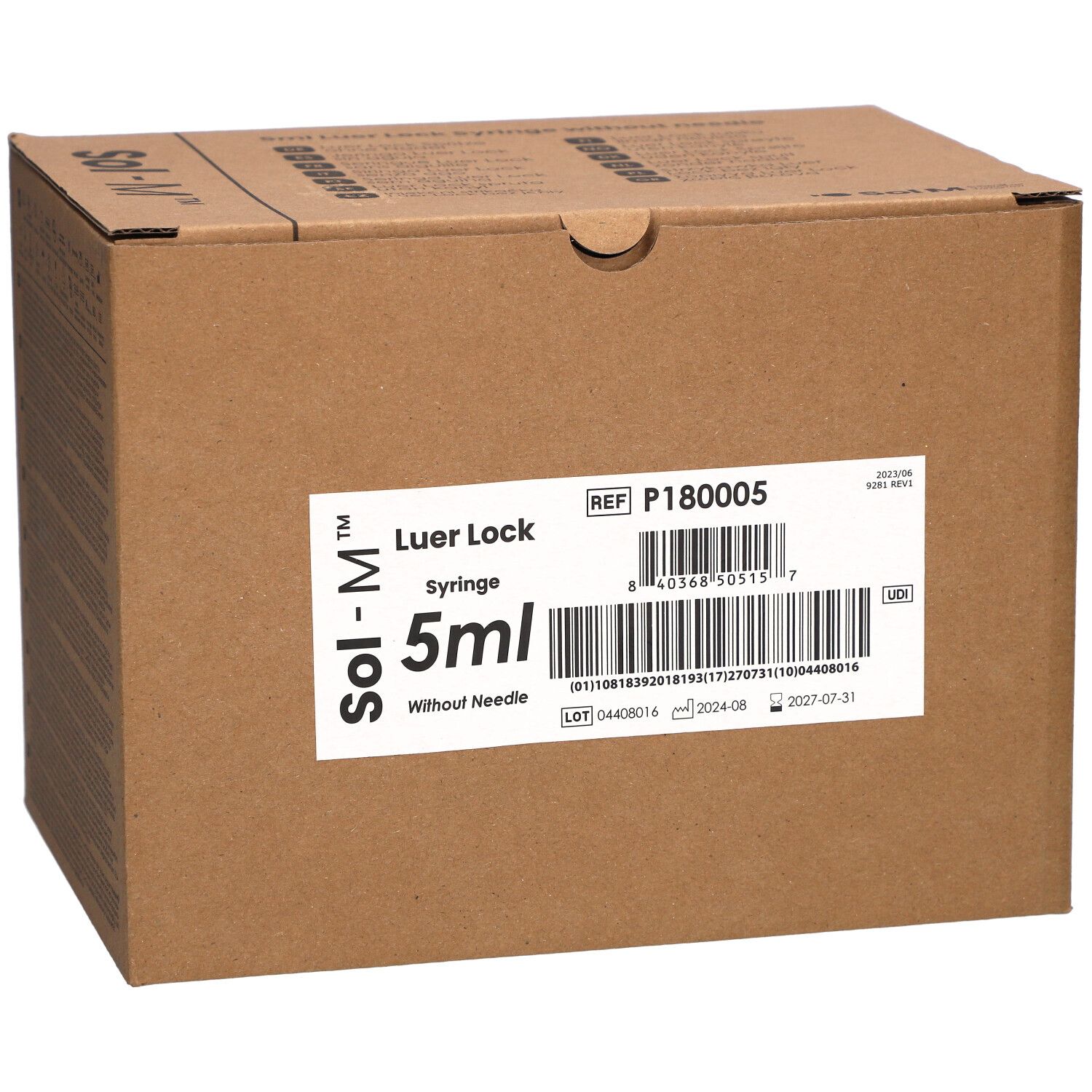 SOL-M Seringue 5 ml Luer Lock stérile 3 pièces 100 pc(s) - Redcare Apotheke