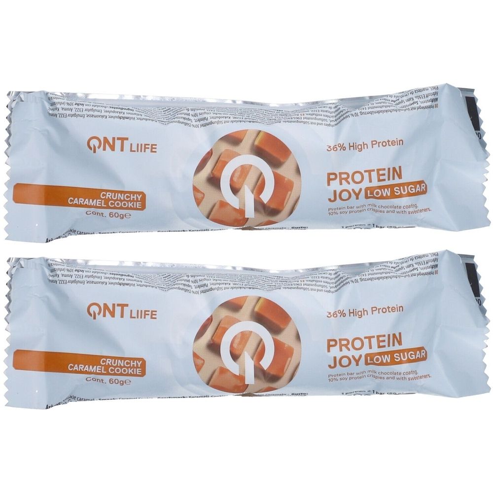 QNT Protein Joy Riegel Crunchy Caramel Cookie 2x60 g - Redcare Apotheke