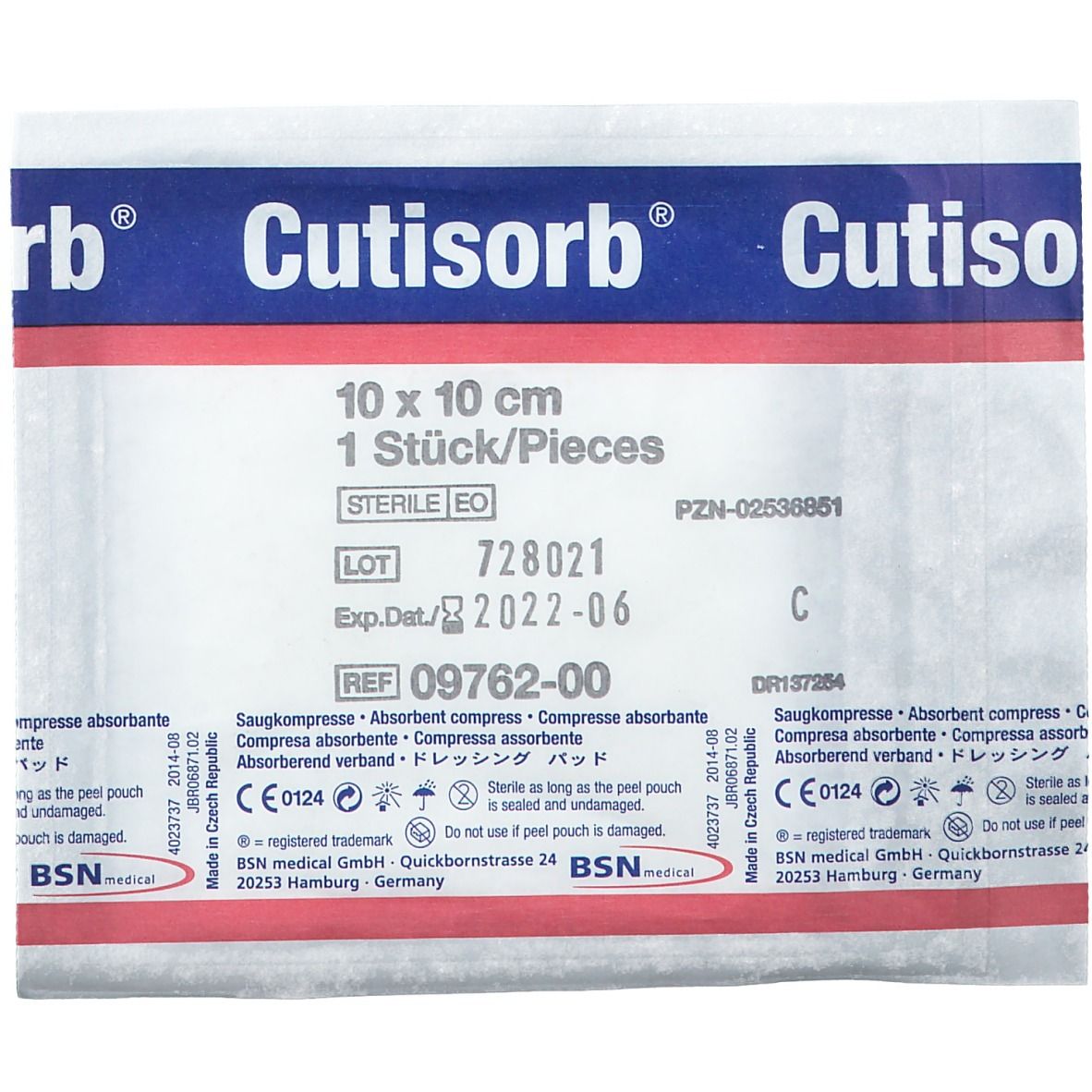 Cutisorb® Compresse absorbante stérile 10 cm x 10 cm 1 pc(s) - Redcare ...