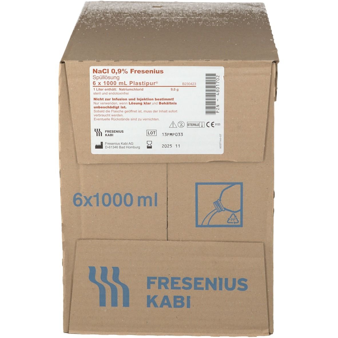 NaCl 0,9 % Fresenius Flacon en plastique 6x1000 ml - Redcare Apotheke